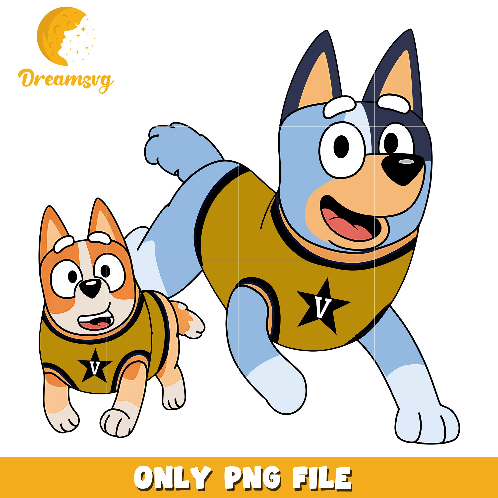 Bluey and Bingo ncaa fan png, Vanderbilt Commodores png, ncaa png ...