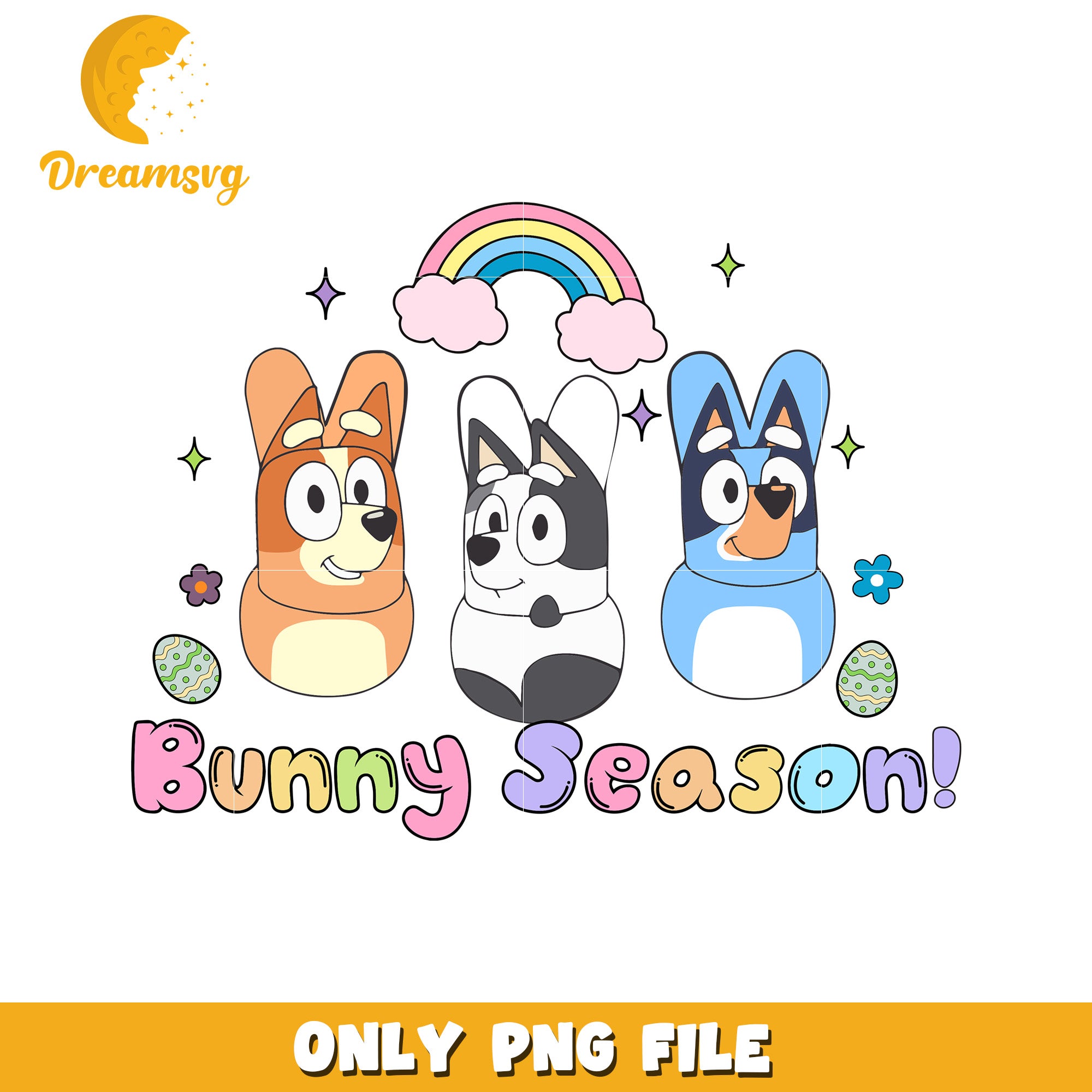 Bluey and friends bunny season png, easter egg hunt png, bunny png ...