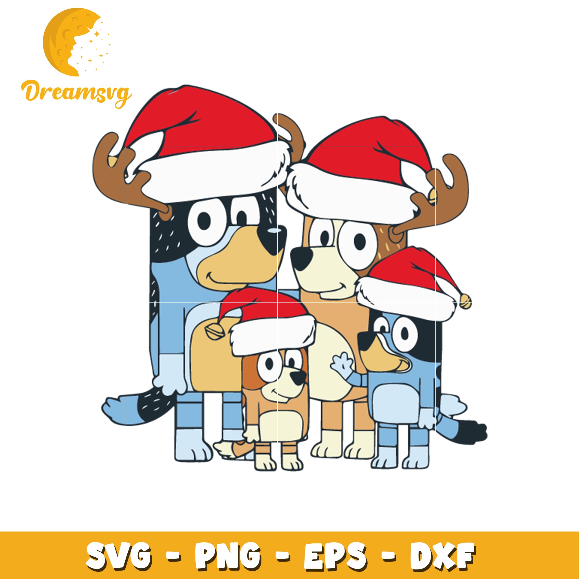 Bluey christmas design svg, bluey family svg, bluey cartoon svg ...