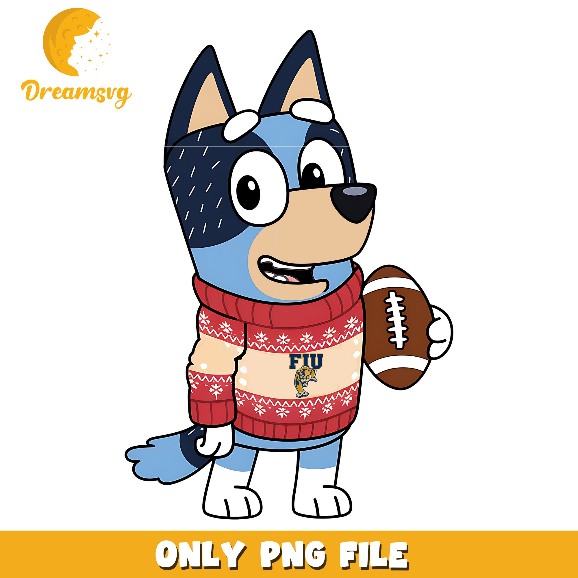Bluey dog and rugby ball png, FIU Panthers png, ncaa png – DreamSVG Store