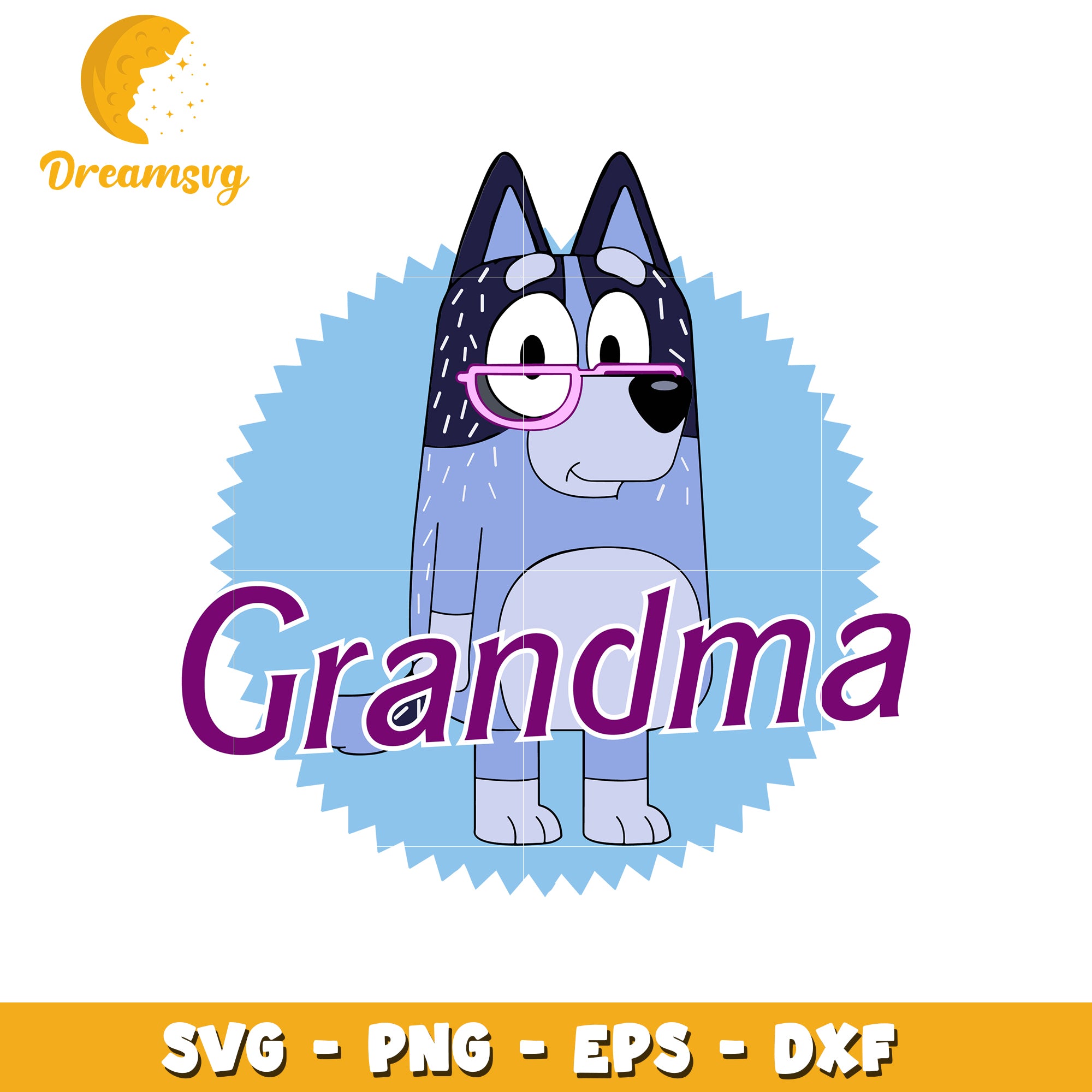 Bluey grandma character svg, cartoon svg, bluey characters svg ...