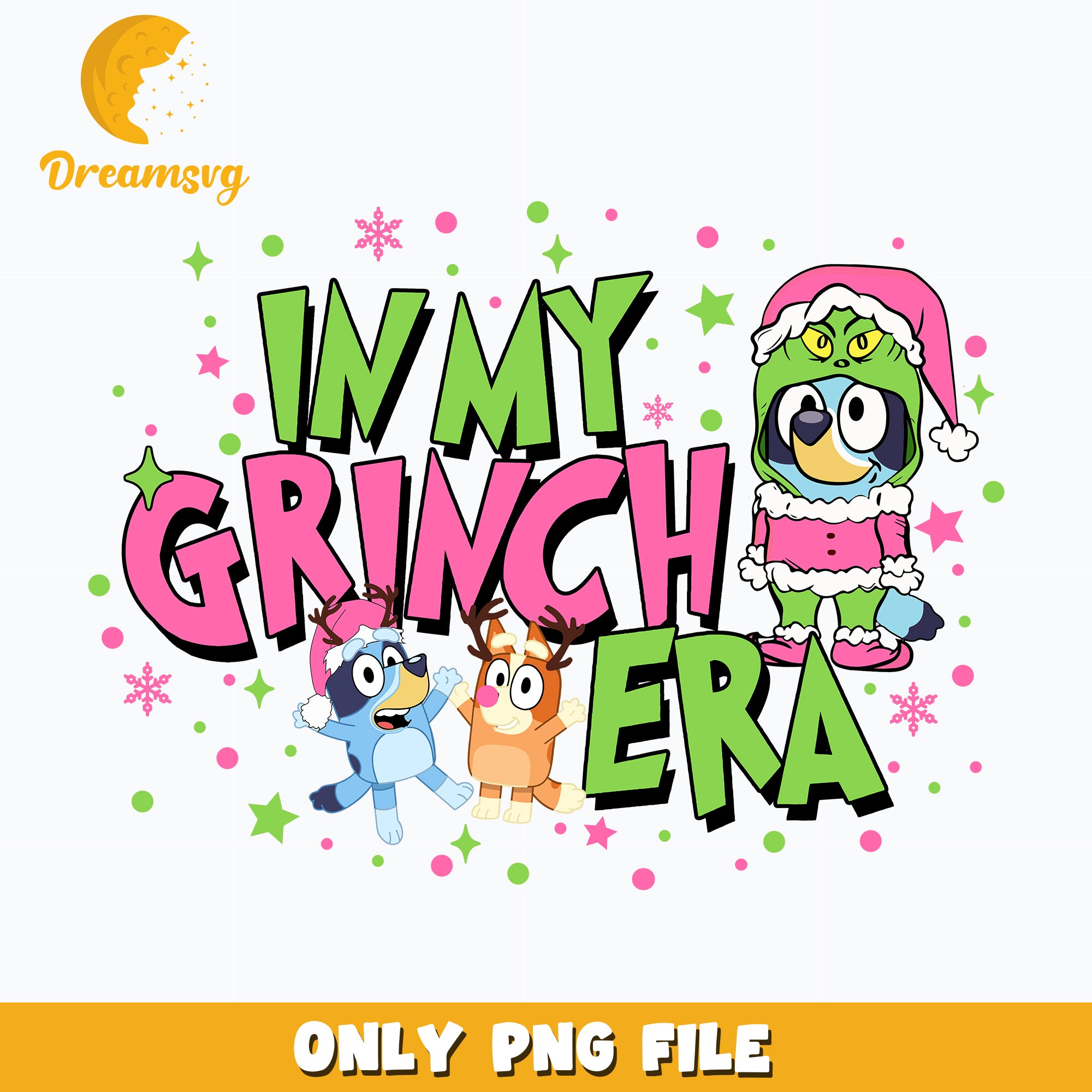 Bluey grinch christmas png. – DreamSVG Store