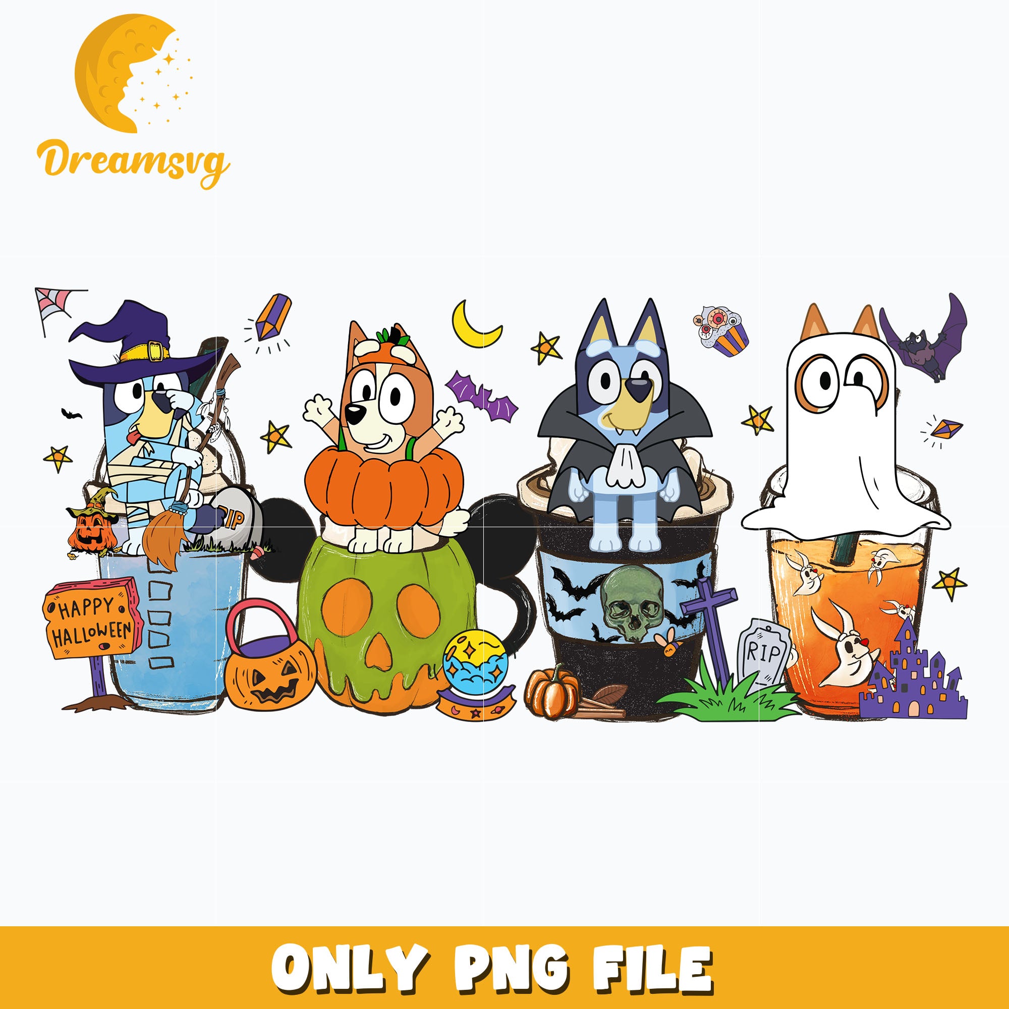 Bluey halloween png, Halloween png, Digital download. – DreamSVG Store
