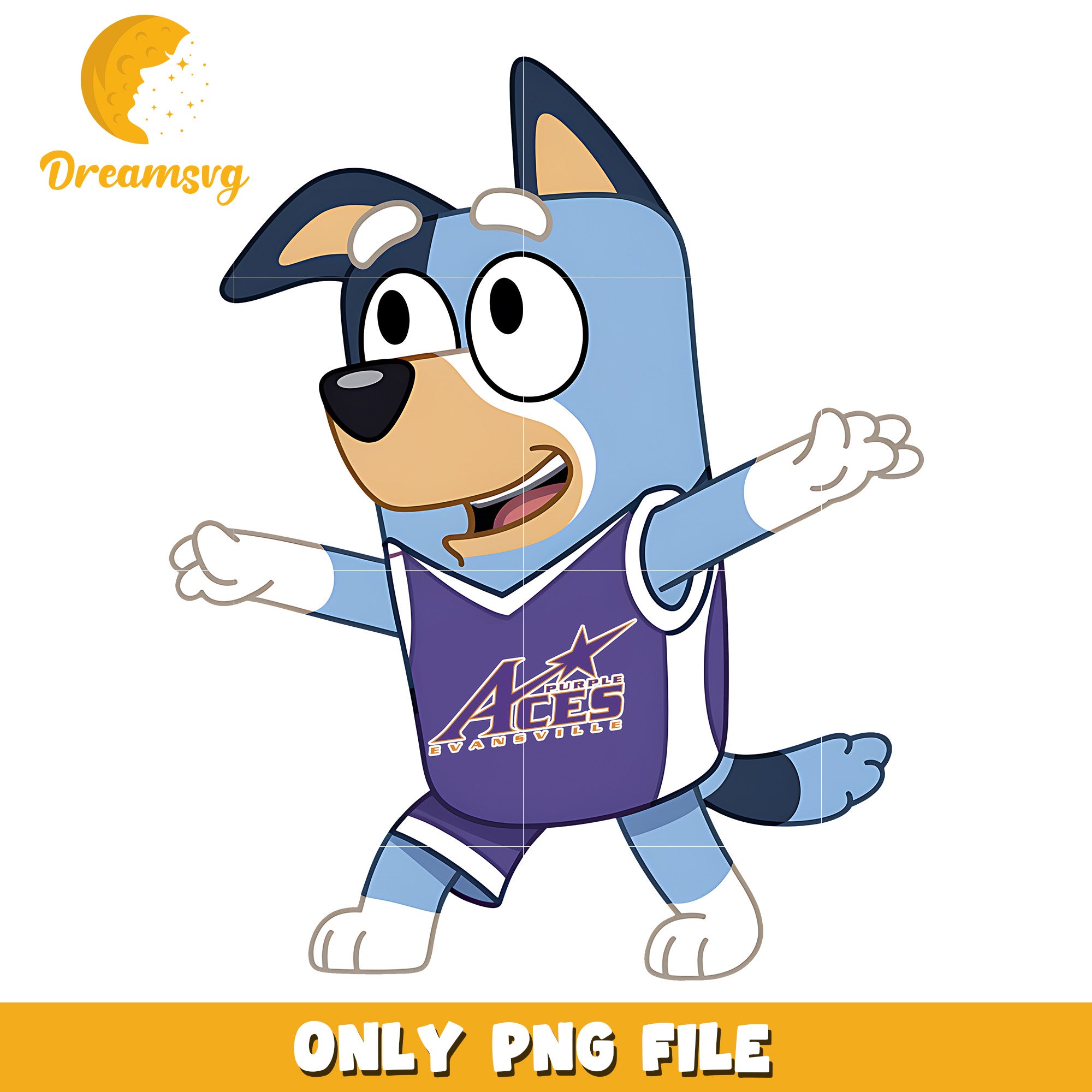 Bluey t-shirt logo ncaa png, Evansville Purple Aces png, ncaa png ...