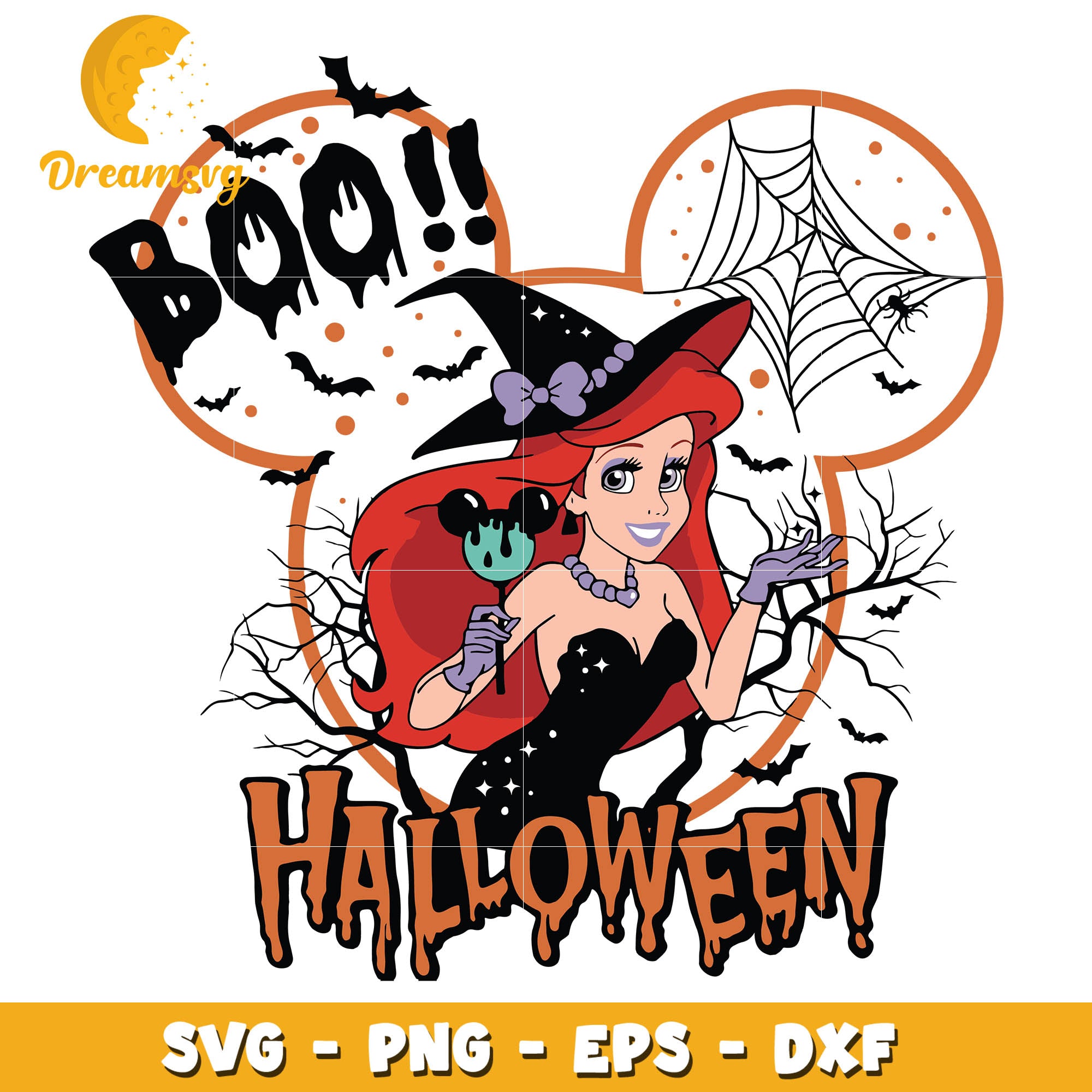 Ariel princess Boo svg, halloween svg – DreamSVG Store