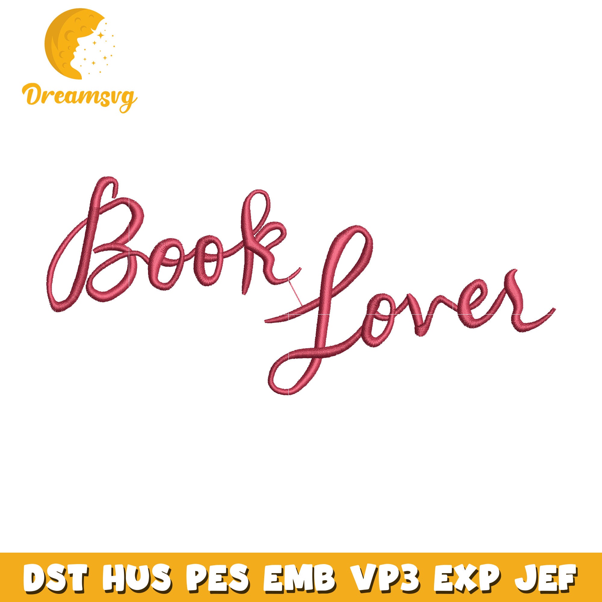 Book lover embroidery design – DreamSVG Store