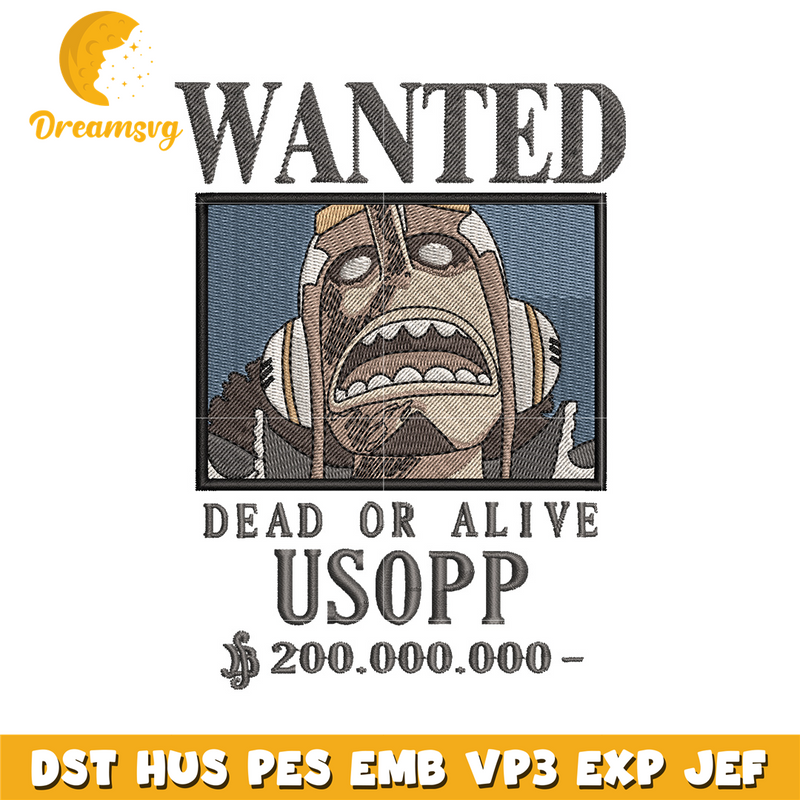 Bounty Usopp embroidery design