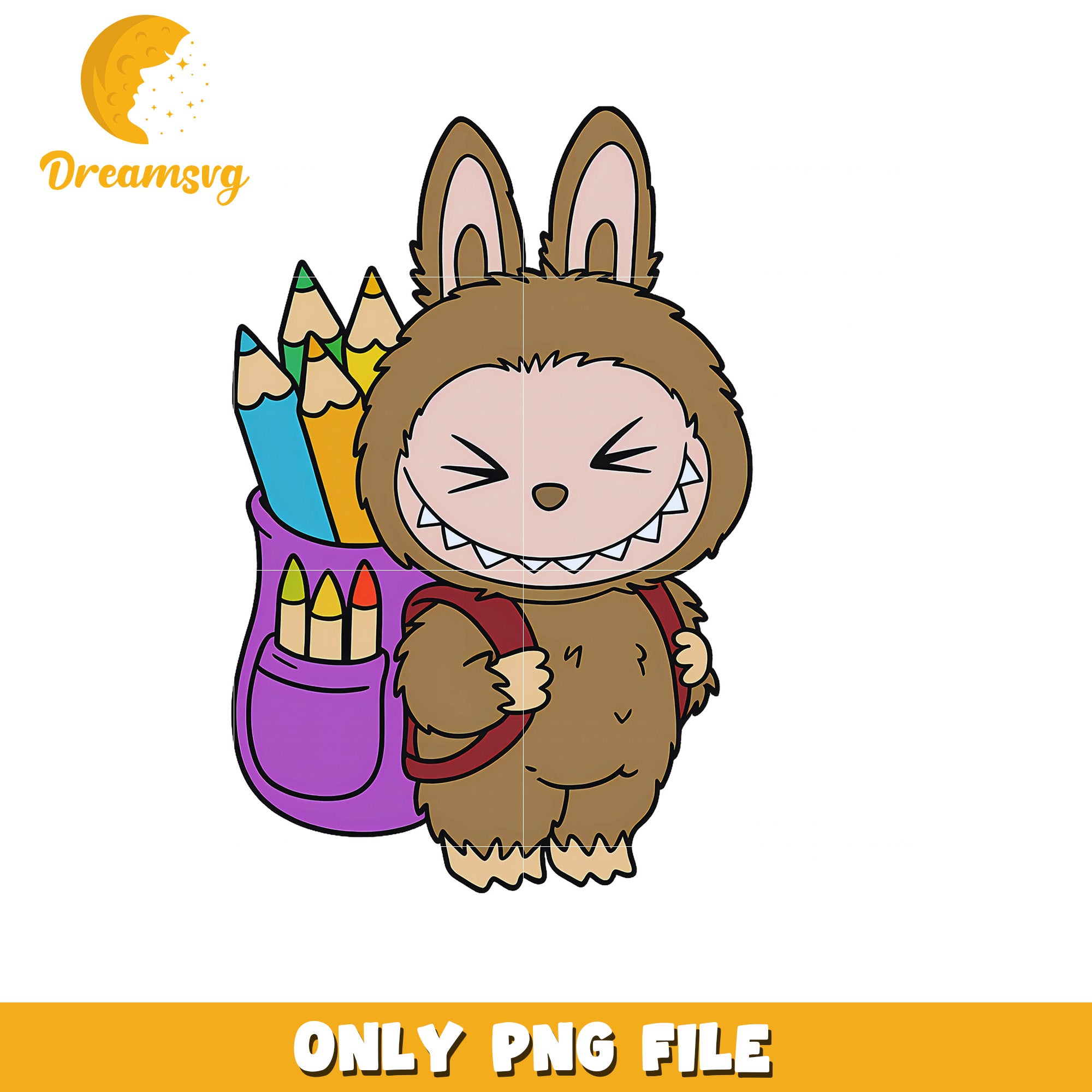 Brown labubu go to school design png, labubu characters png, labubu wa ...