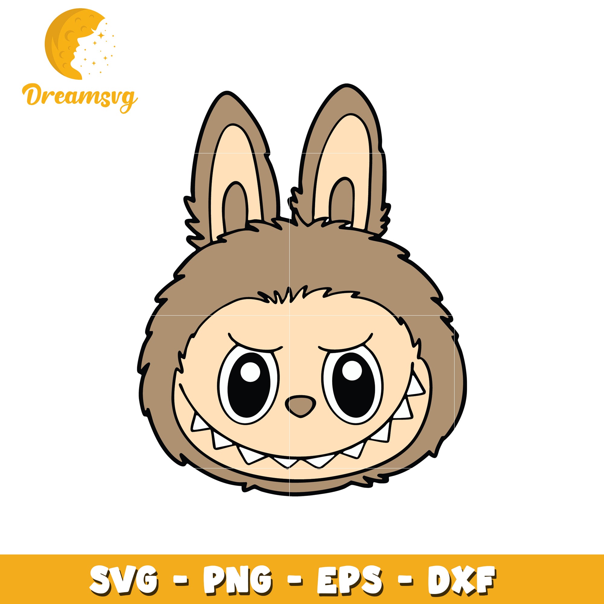Brown labubu head labubu svg, secret labubu svg, labubu amazon svg ...