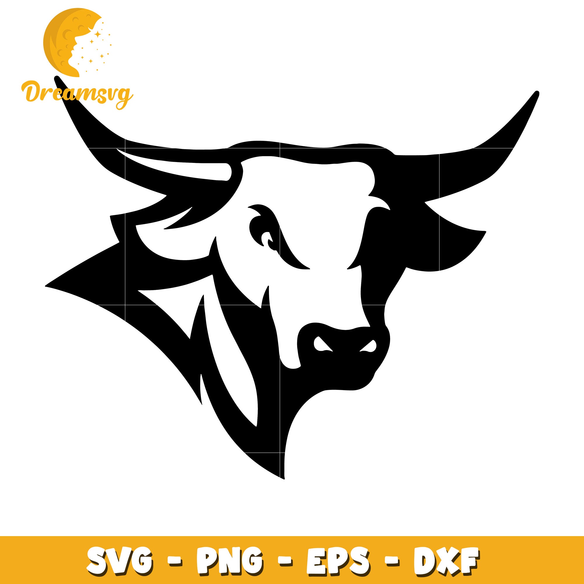 Bull Head SVG PNG EPS DXF Cut File – DreamSVG Store