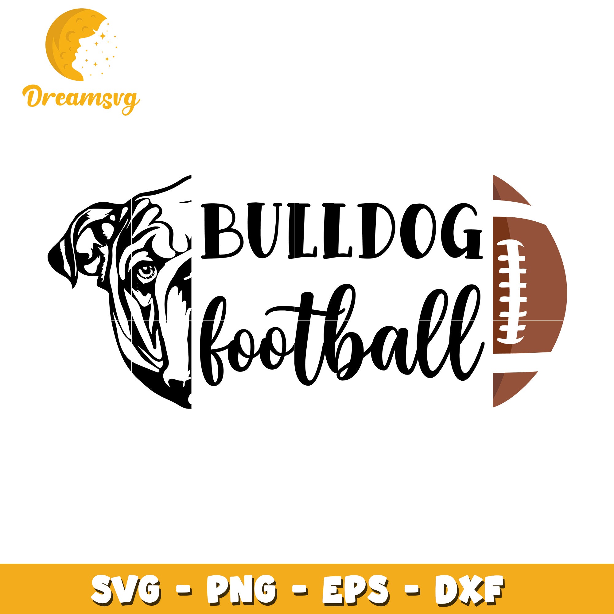 Bulldog Football SVG Design for Pet Lovers and Sports Fans – DreamSVG Store