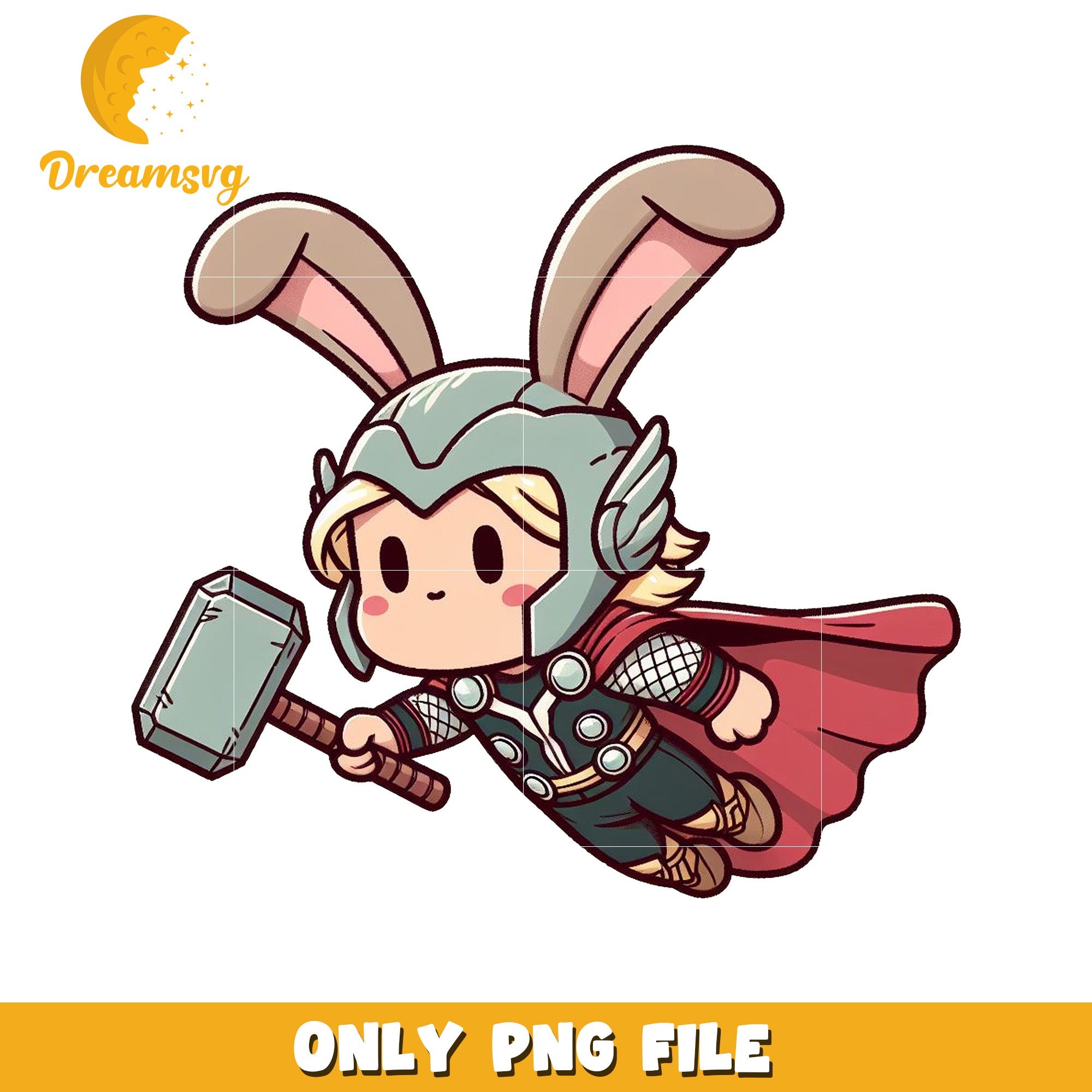 Bunny Thor PNG Cartoon Clipart – DreamSVG Store