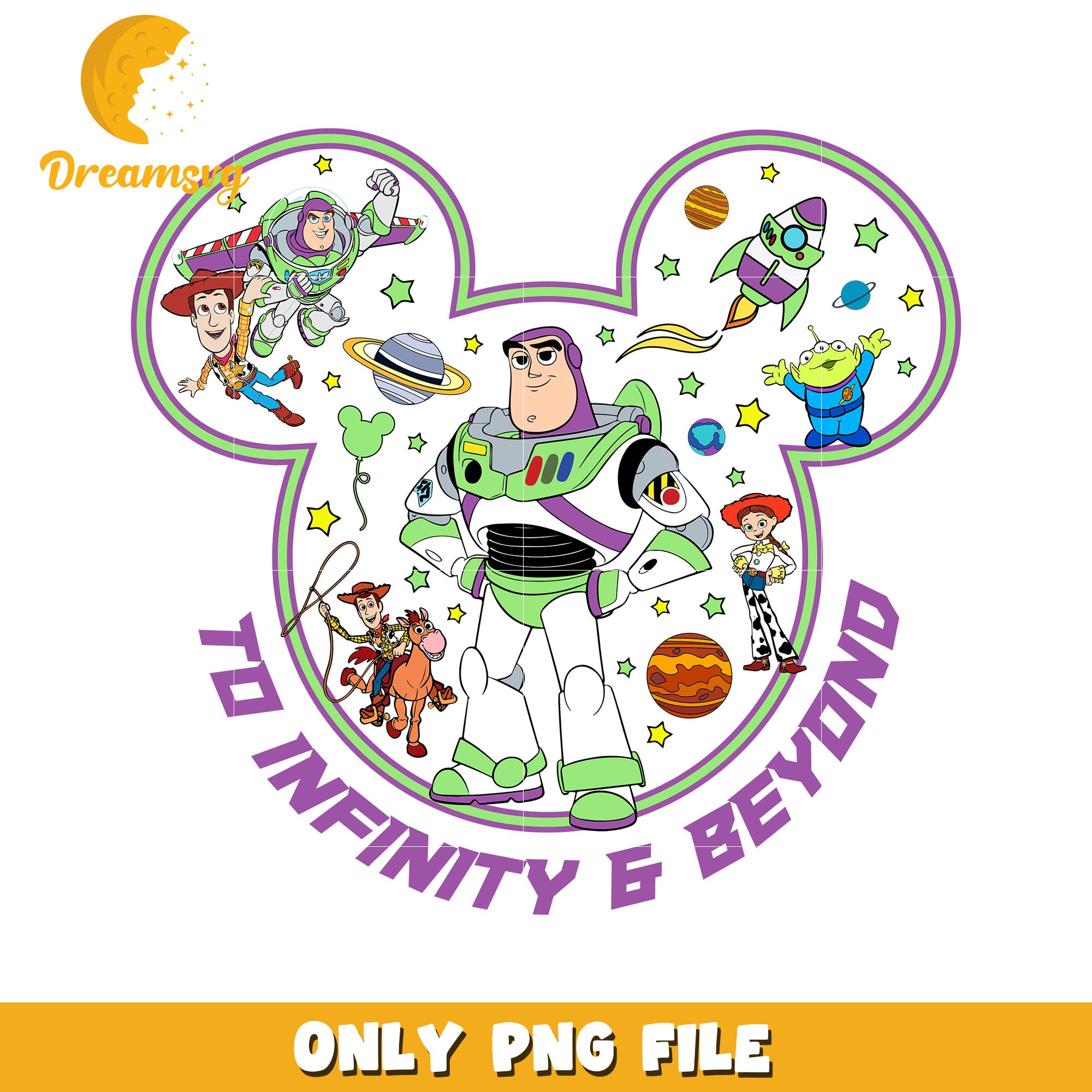 Buzz Lightyear and Friends PNG to Infinity and Beyond – DreamSVG Store