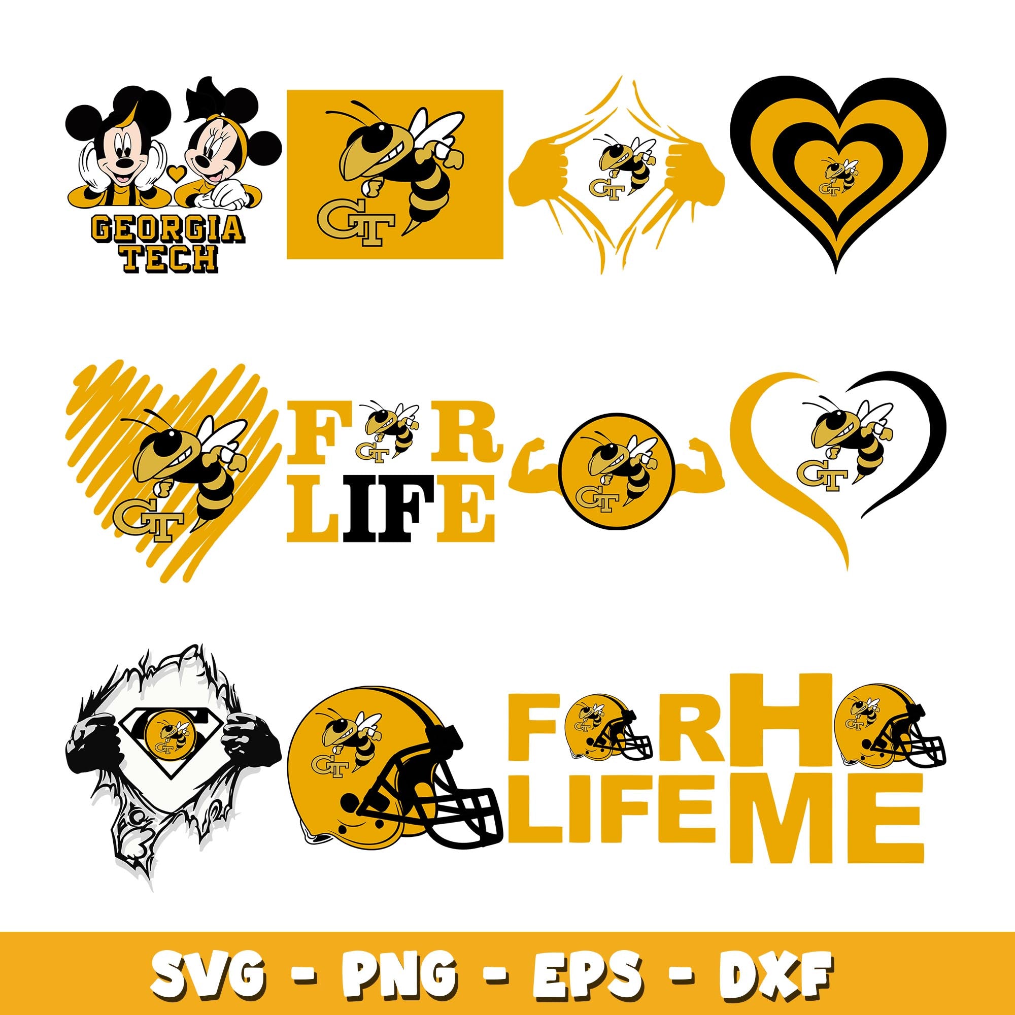 Yibuoo Georgia tech Yellow Jackets Bundle svg, Georgia Tech Yellow log ...