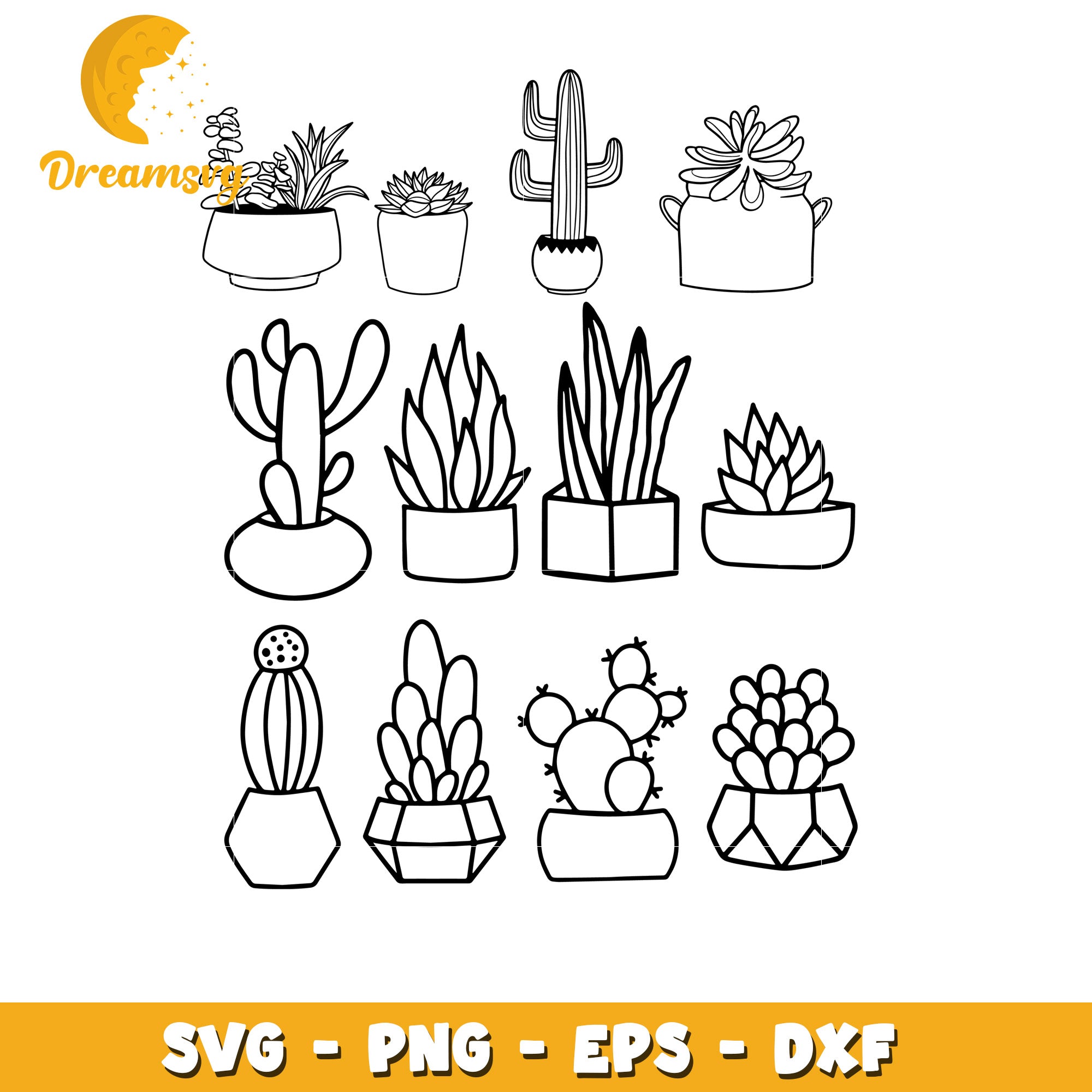Plants and Succulents bundle svg, Cactus pots svg – DreamSVG Store