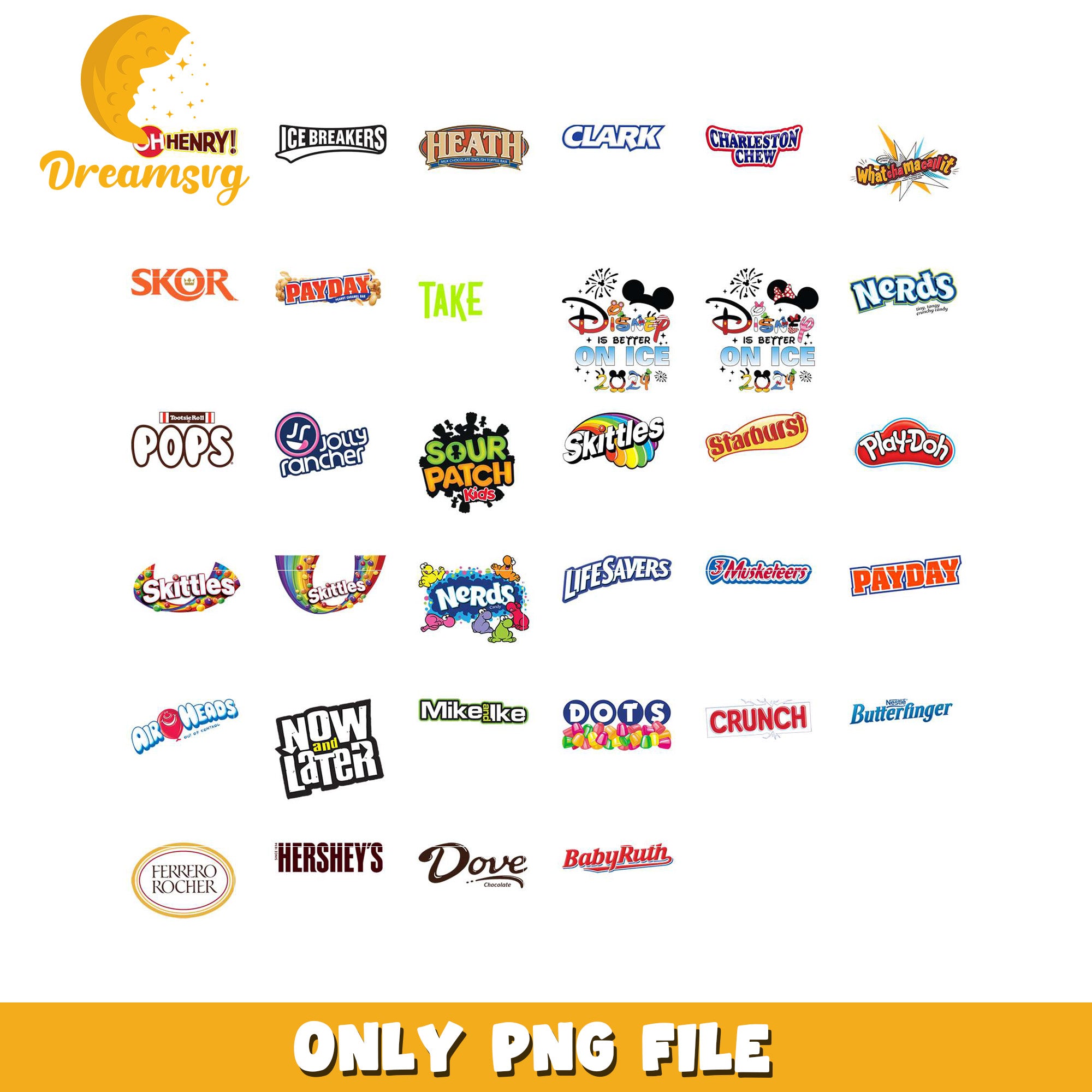 Candy Logos PNG Bundle – DreamSVG Store