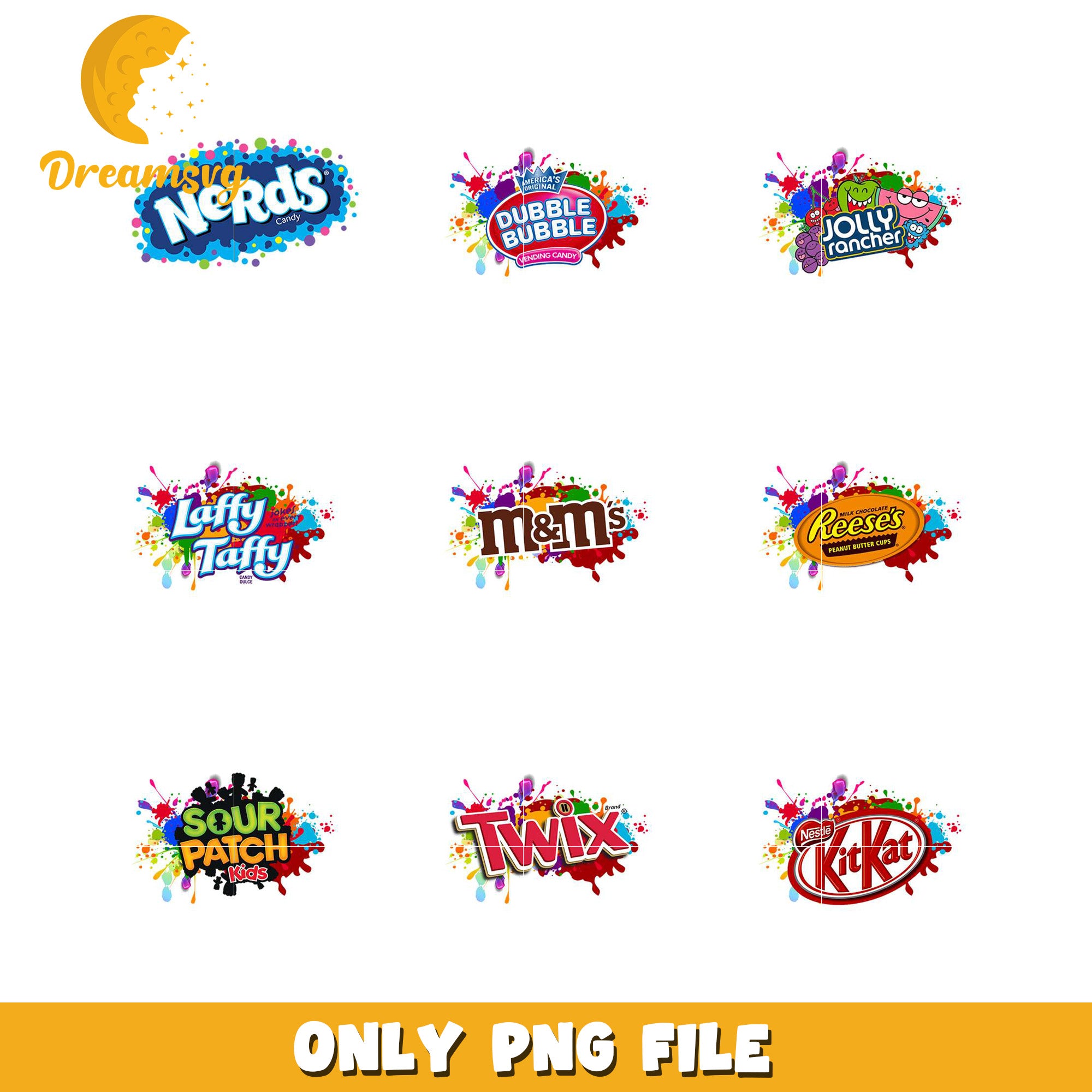 Candy Logos PNG Bundle 9 Sweet Designs – DreamSVG Store
