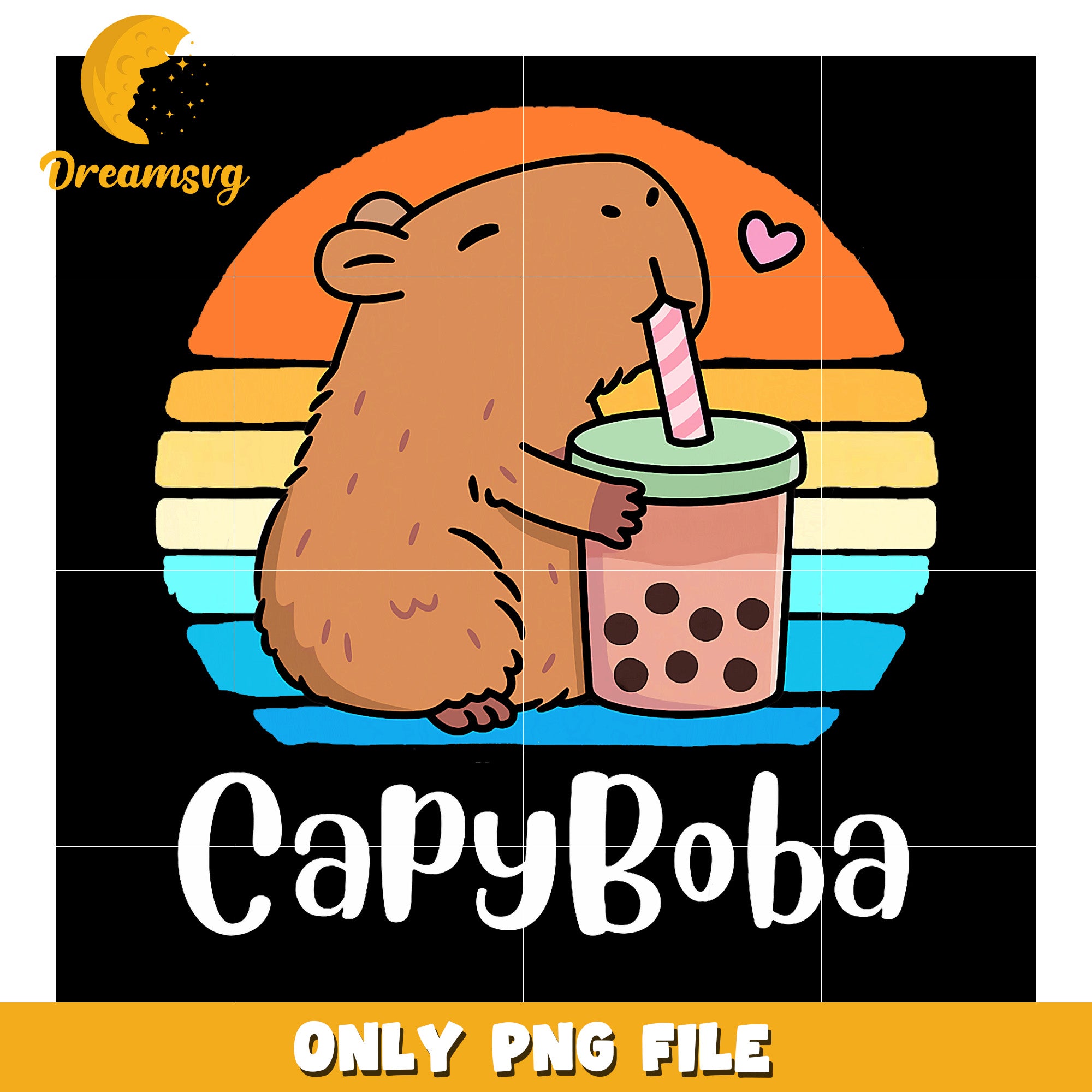 Capybara Boba PNG Design Cute Retro Graphic – DreamSVG Store