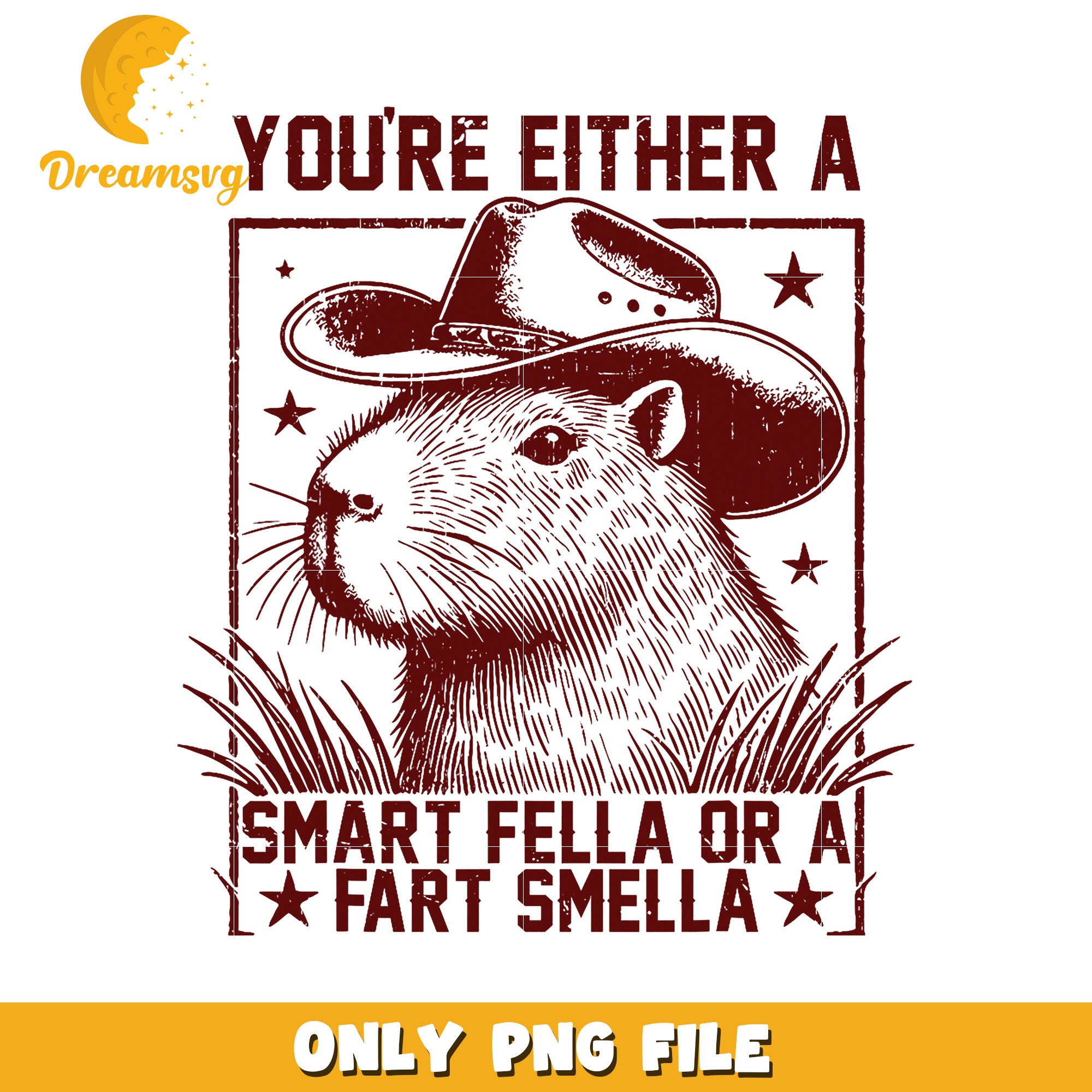 Capybara Cowboy PNG Smart Fella or Fart Smella Design – DreamSVG Store