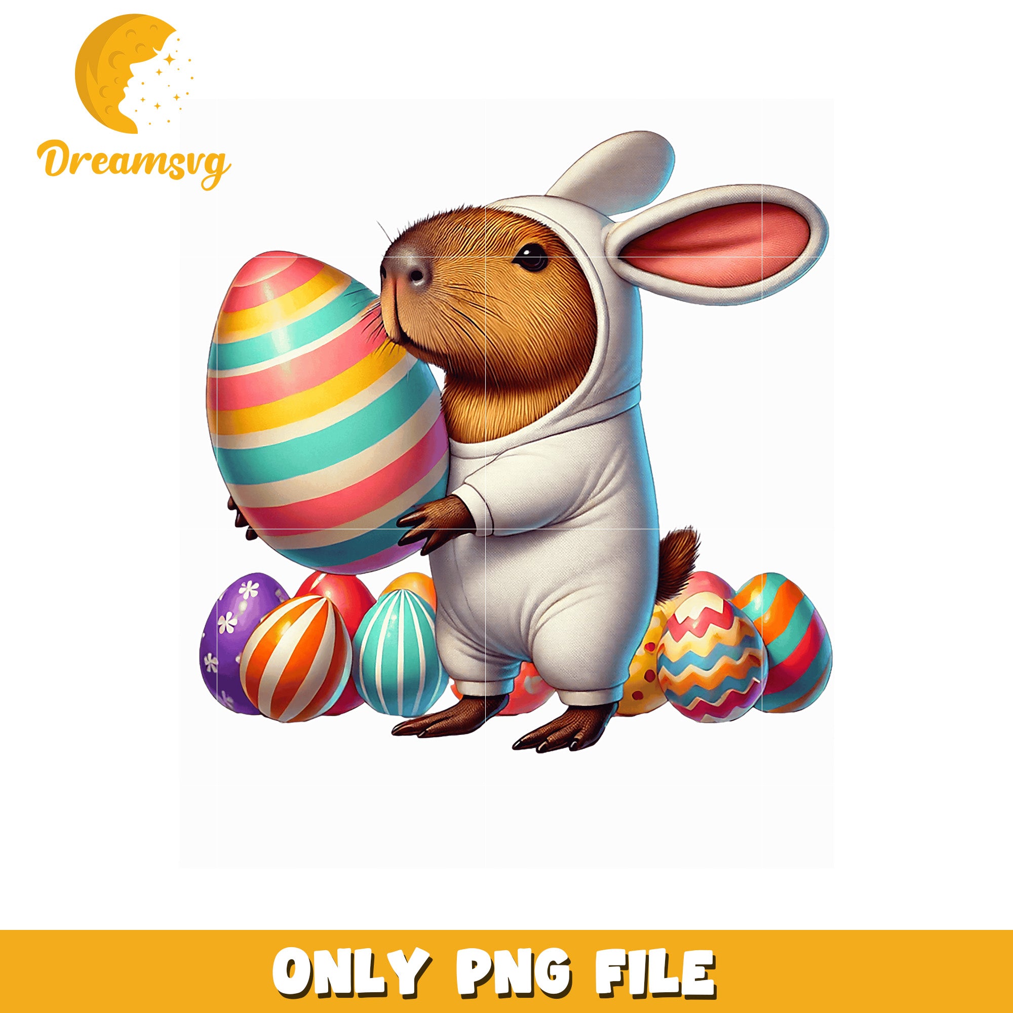 Capybara Easter Bunny PNG Cute Easter Clipart – DreamSVG Store