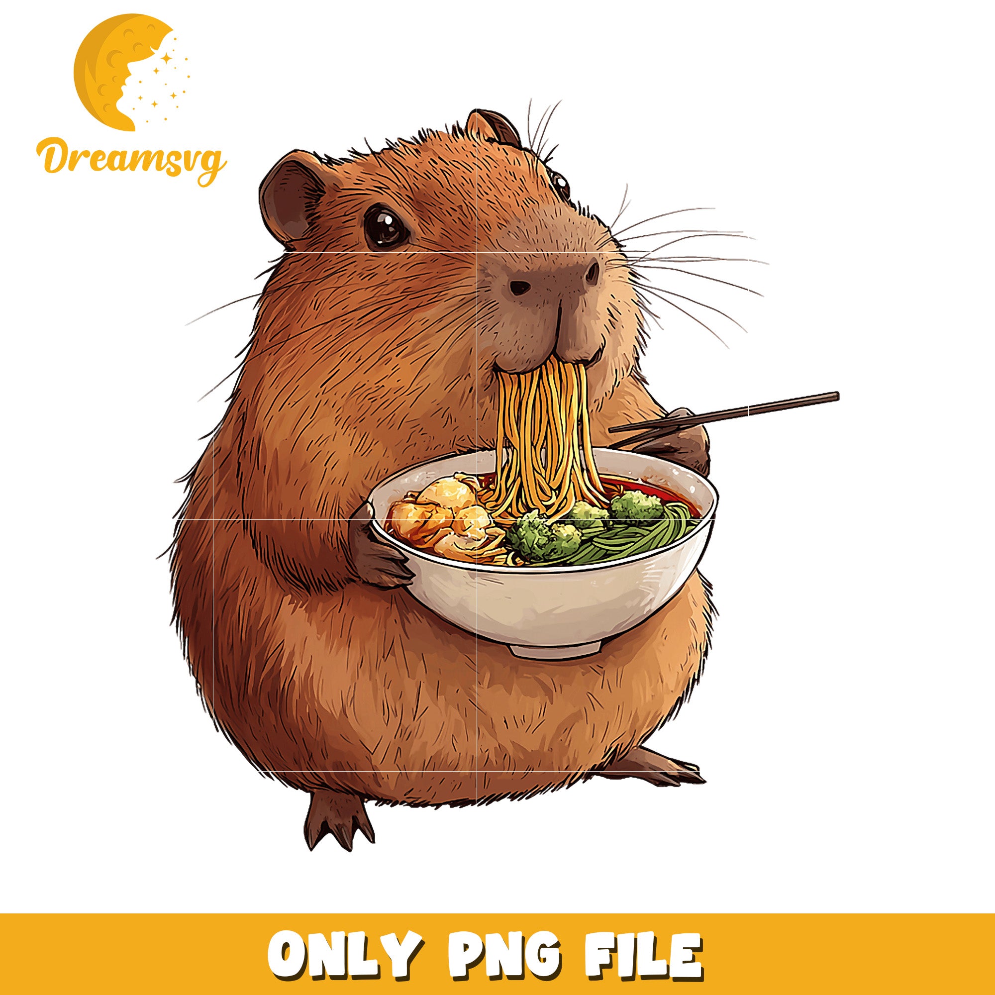 Capybara Eating Ramen PNG Image – DreamSVG Store