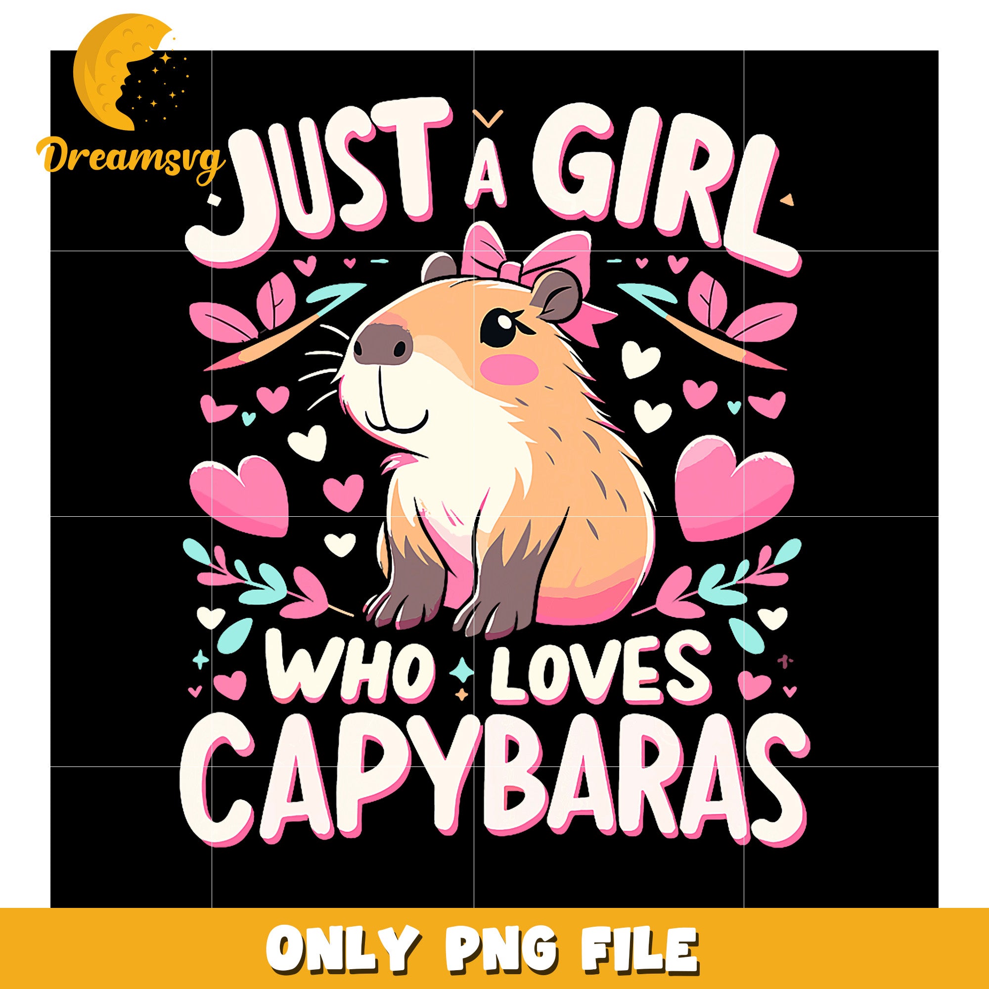 Capybara Girl PNG Cute Design – DreamSVG Store