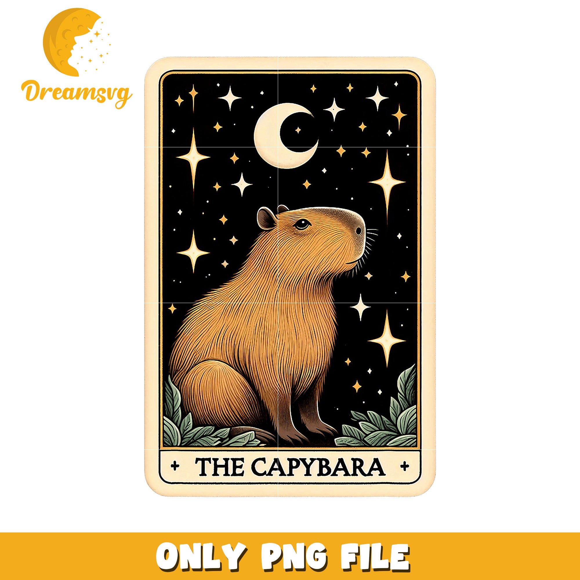 Capybara Moon Night PNG Download – DreamSVG Store