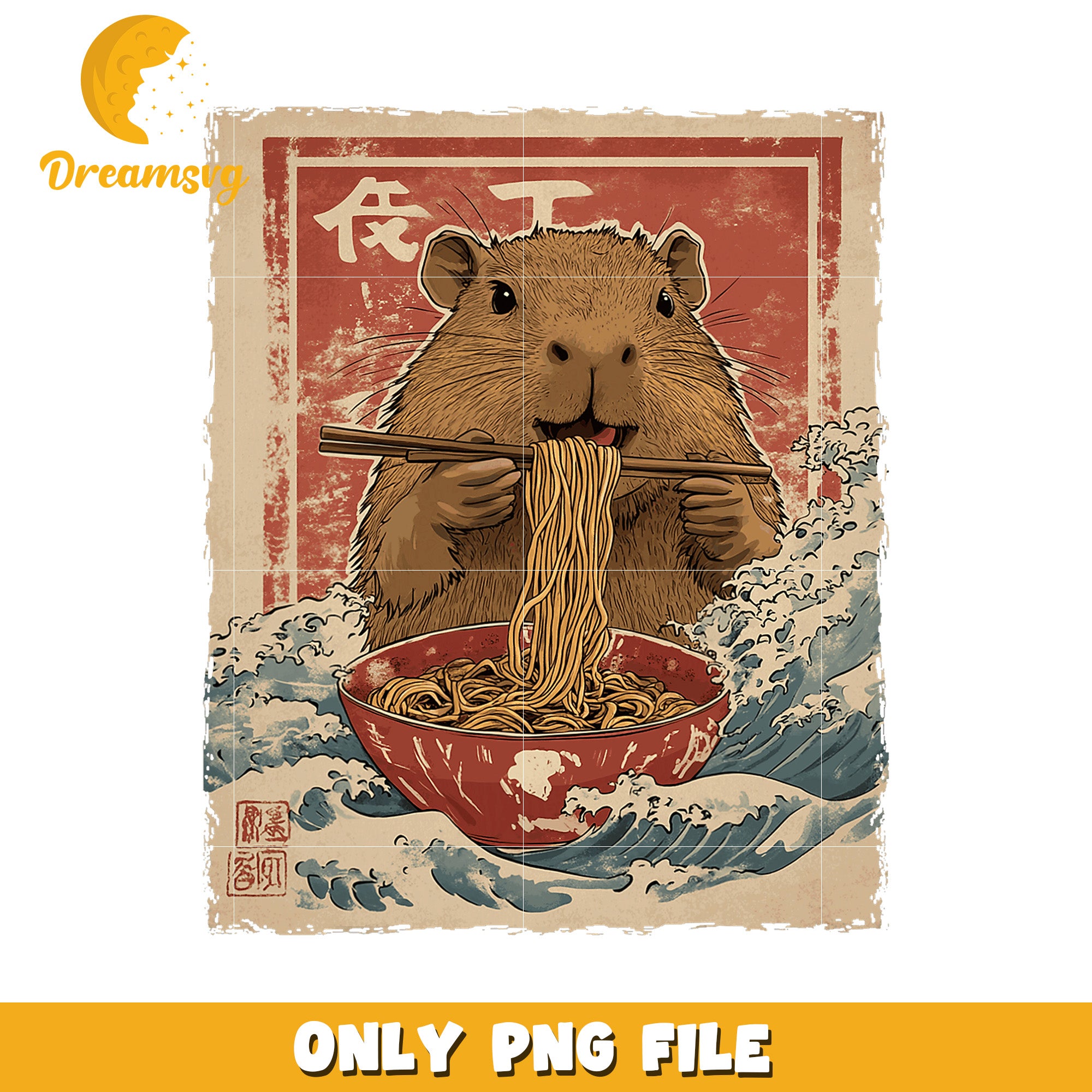 Capybara Ramen PNG Japanese Style Art – DreamSVG Store
