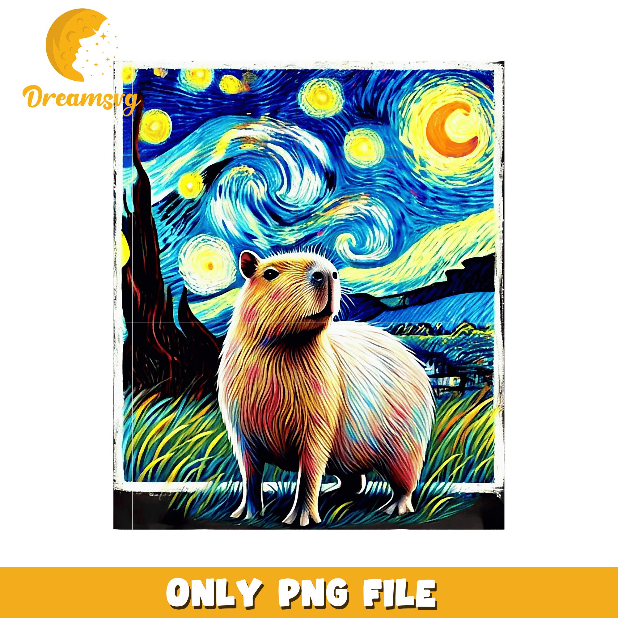 Capybara Starry Night PNG Download – DreamSVG Store