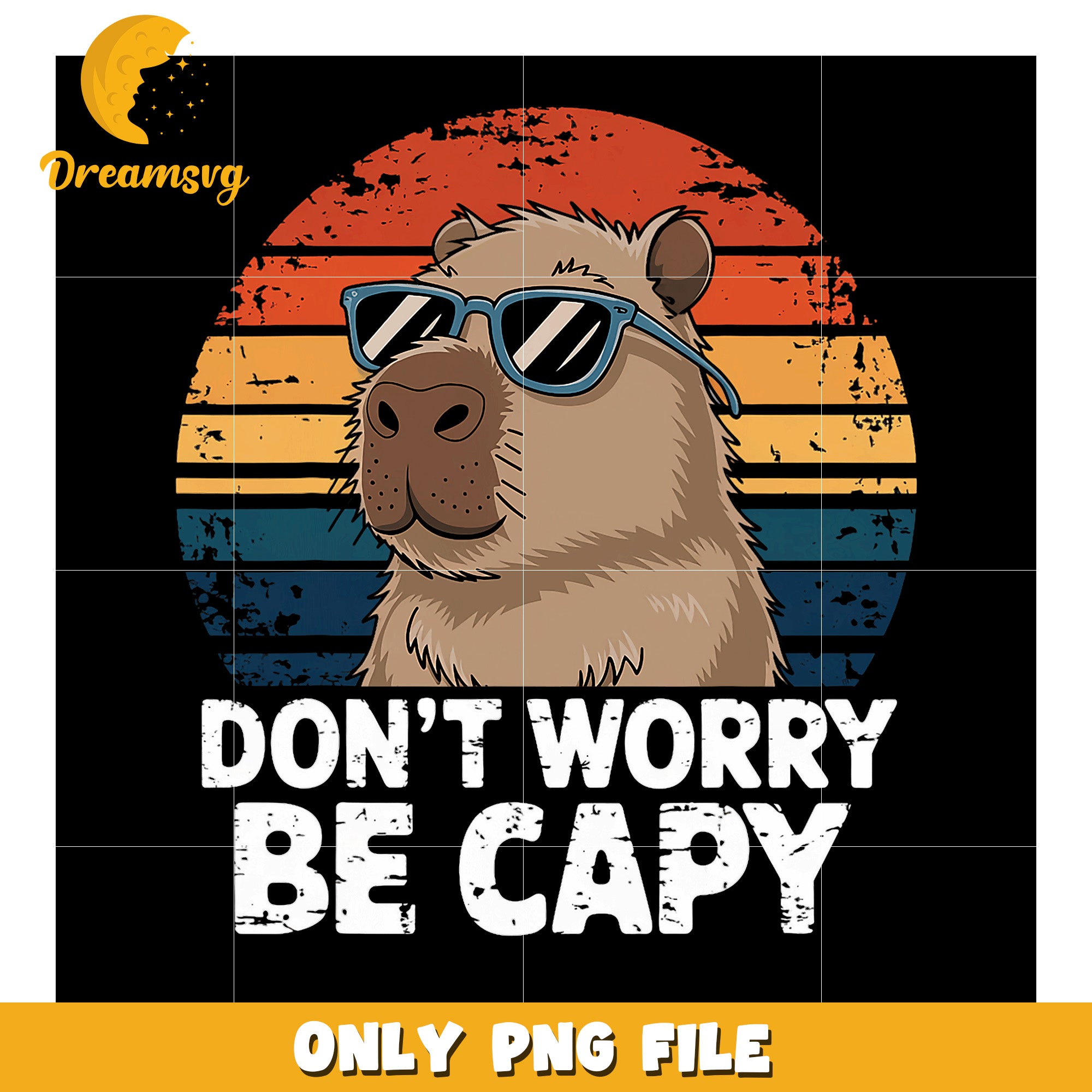 Capybara Sunglasses PNG Retro Design – DreamSVG Store