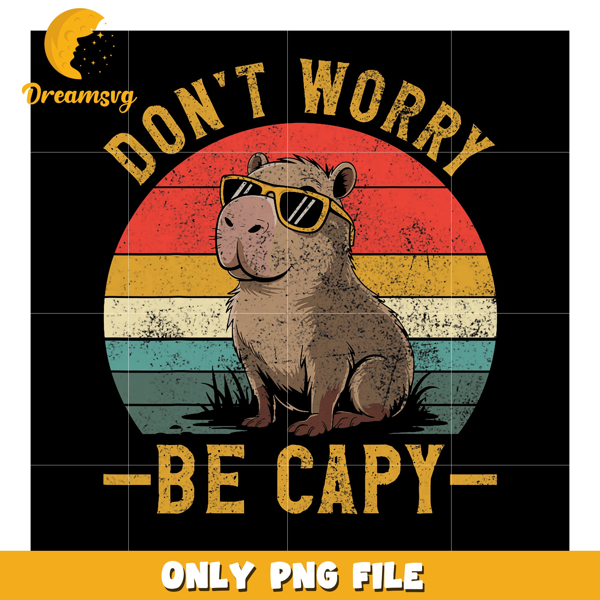 Capybara Sunglasses Retro PNG Design – DreamSVG Store