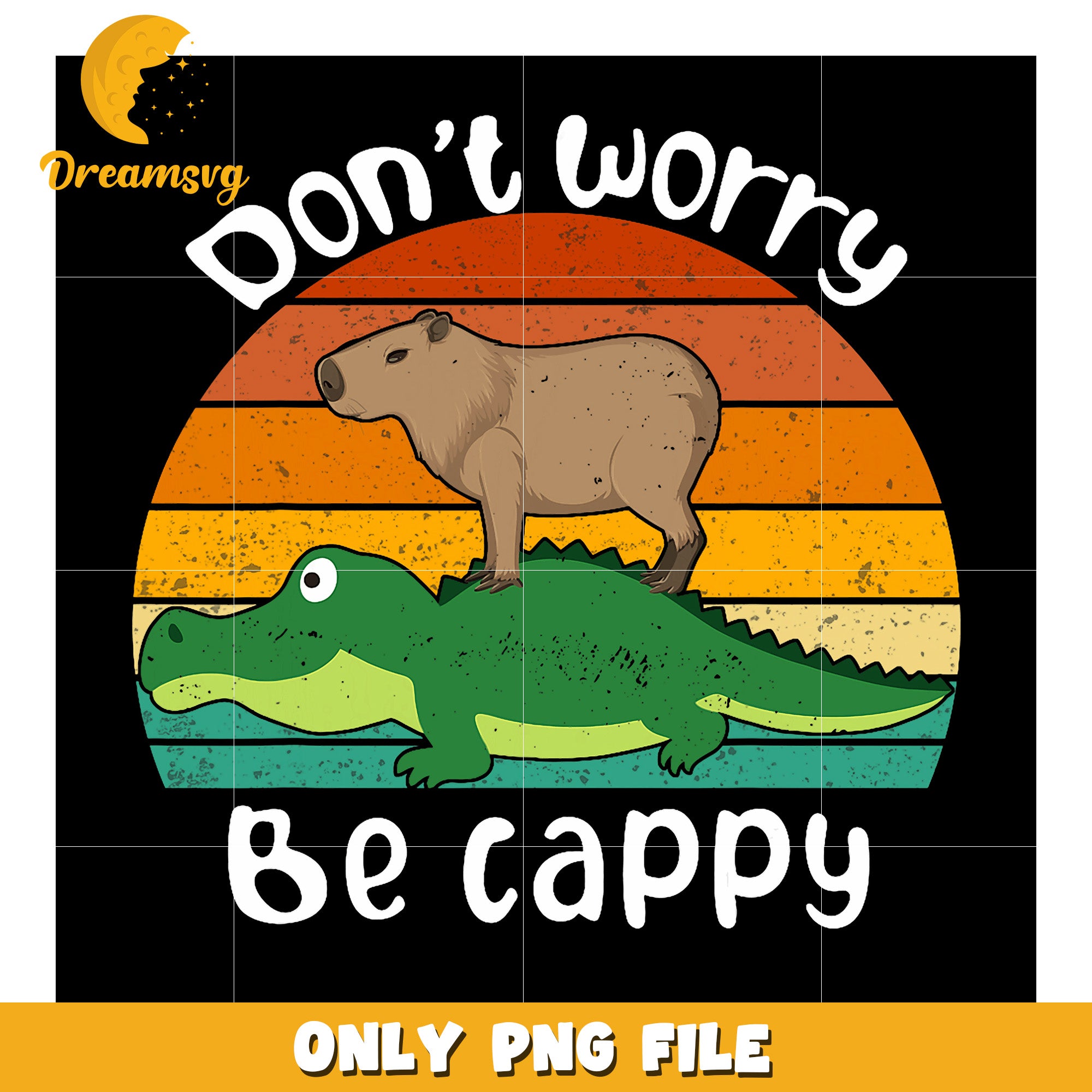 Capybara on Alligator Retro PNG – DreamSVG Store