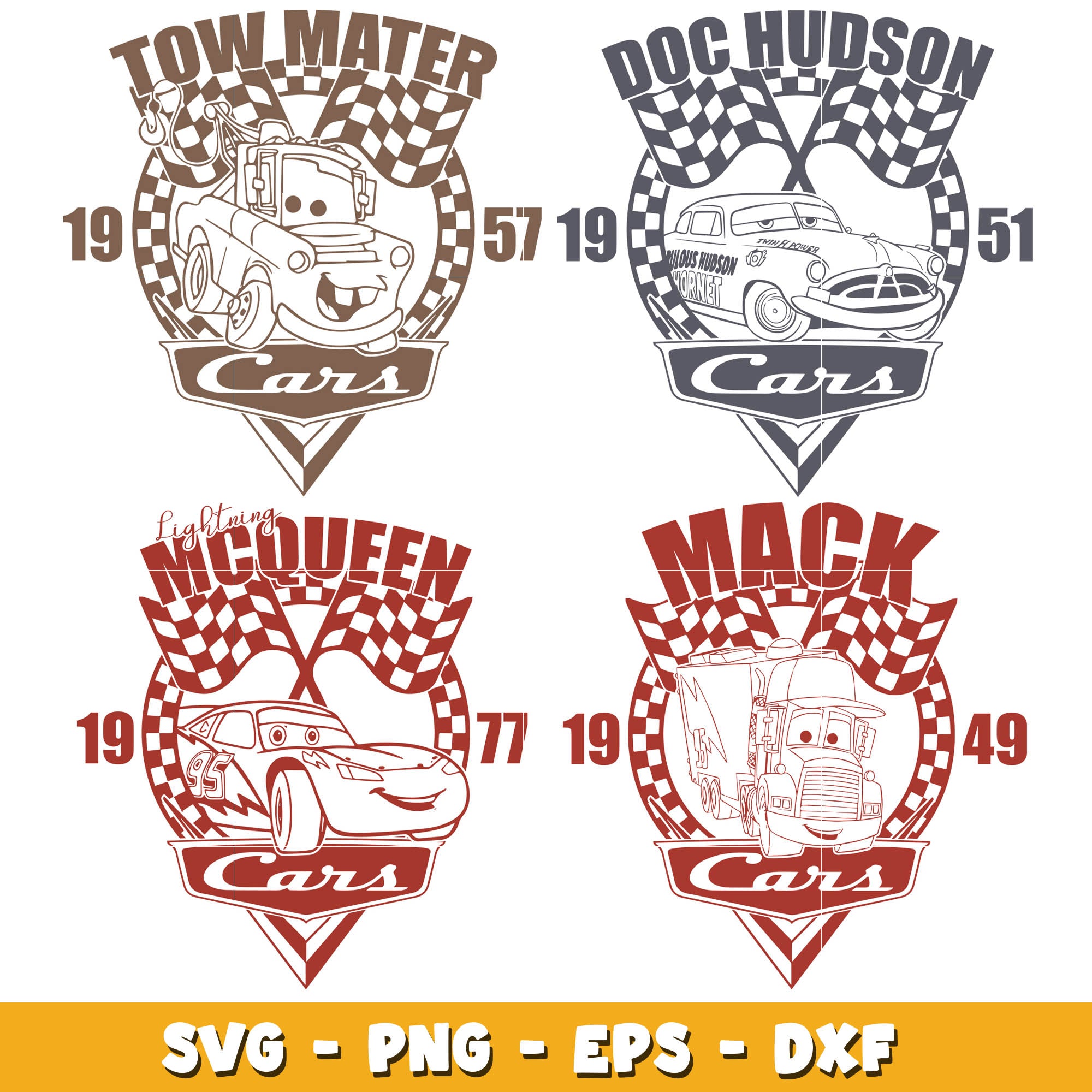 Disney mcqueen car friends svg bundle, Disney car svg, Disney svg ...