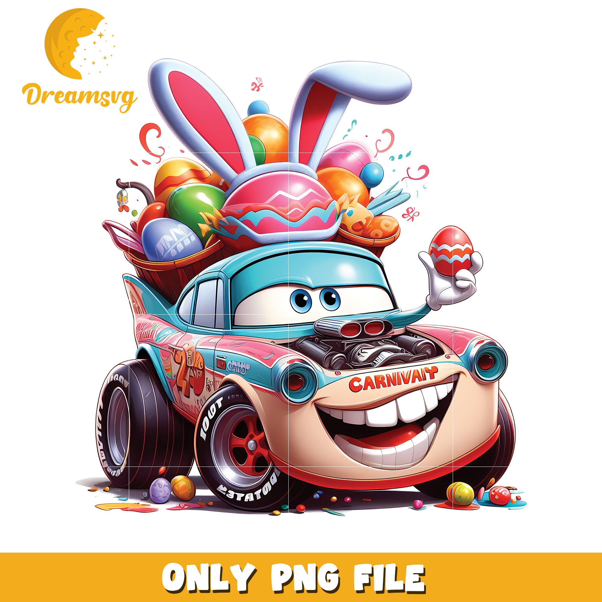 Cars Easter Bunny PNG Cartoon Image – DreamSVG Store