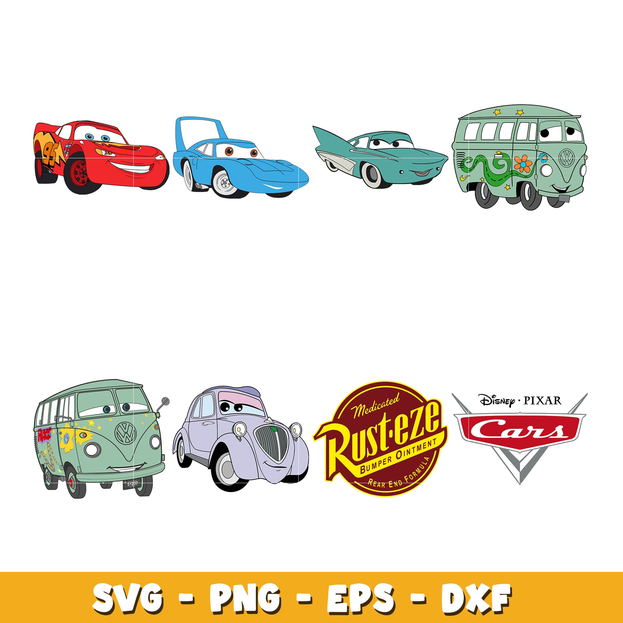 Cars Vector Designs and friends bundle svg, Disney car svg, Digital do ...