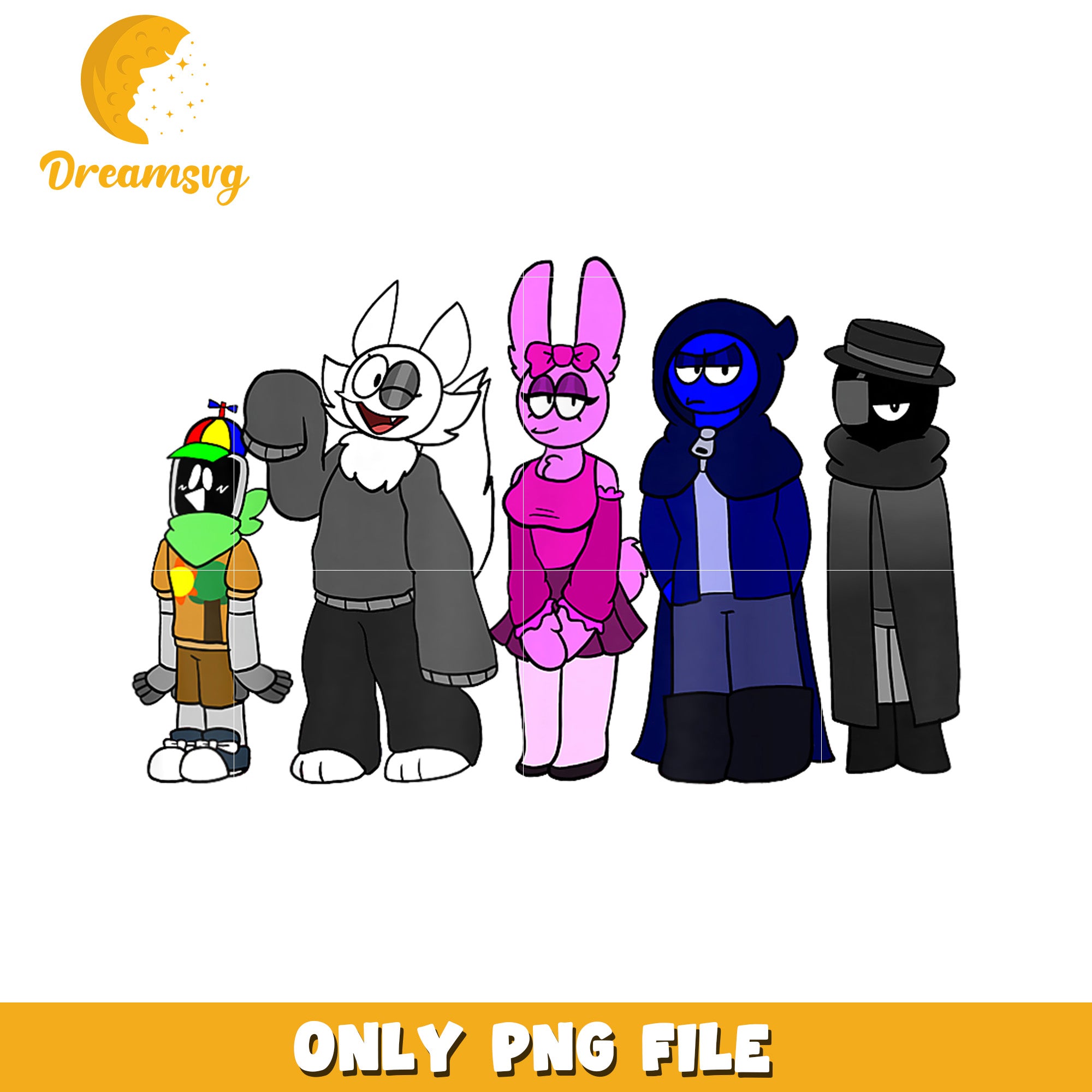 Cartoon Character PNG, Cute Characters, Downloadable PNG – DreamSVG Store