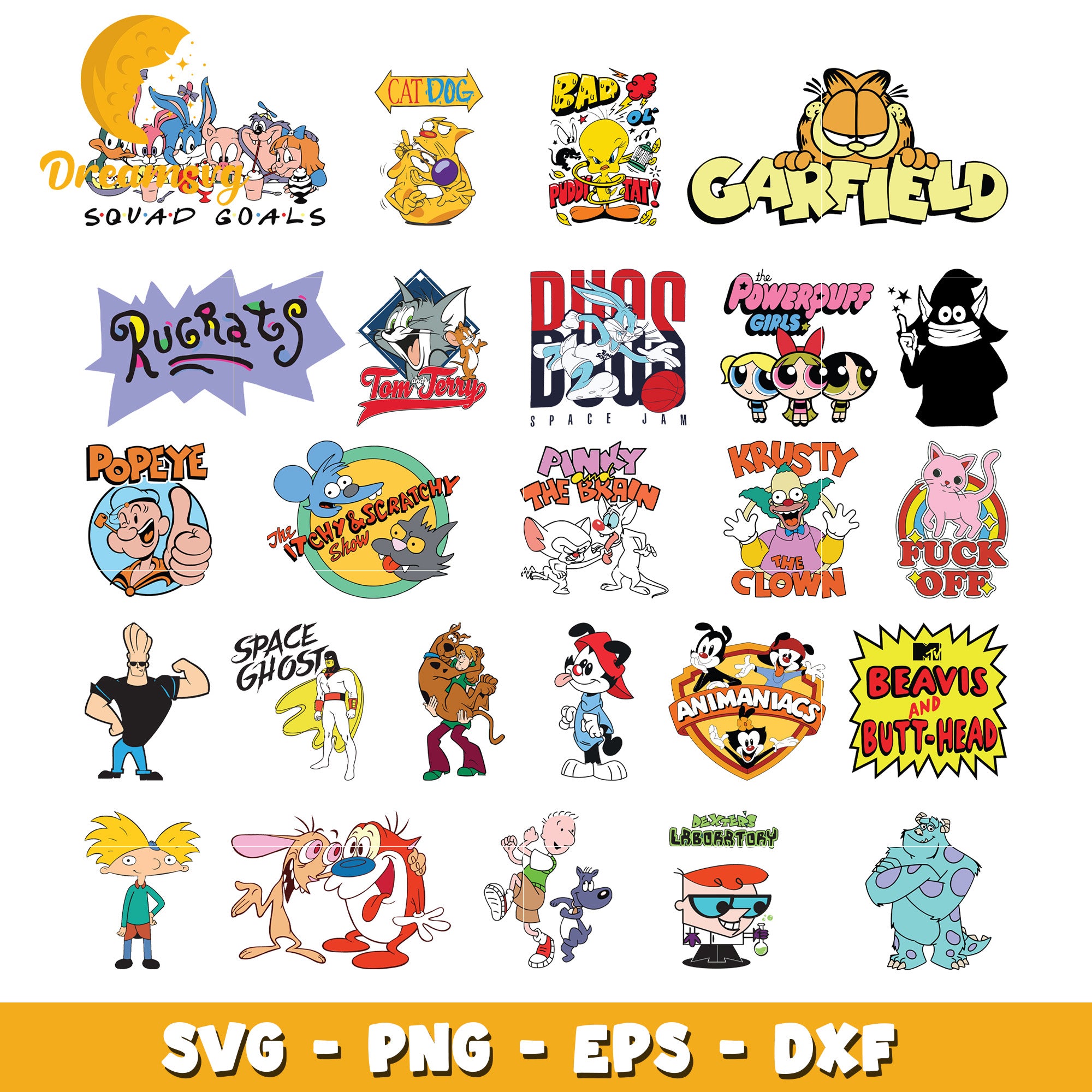 Cartoon popular character bundle svg, cartoon characters svg – DreamSVG ...