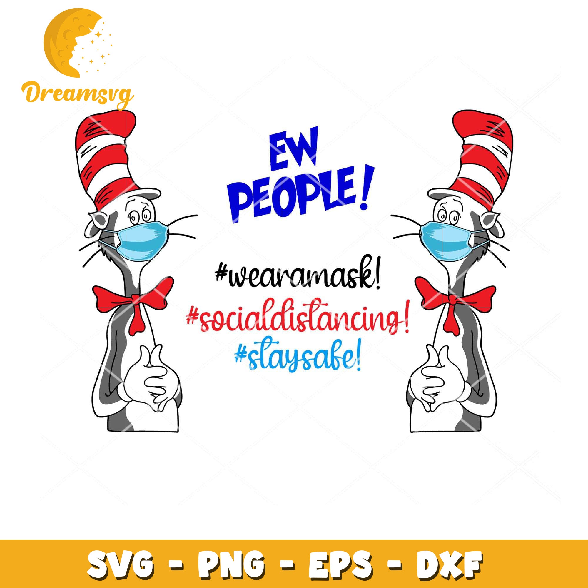 Cat in Hat Mask SVG Cut File – DreamSVG Store