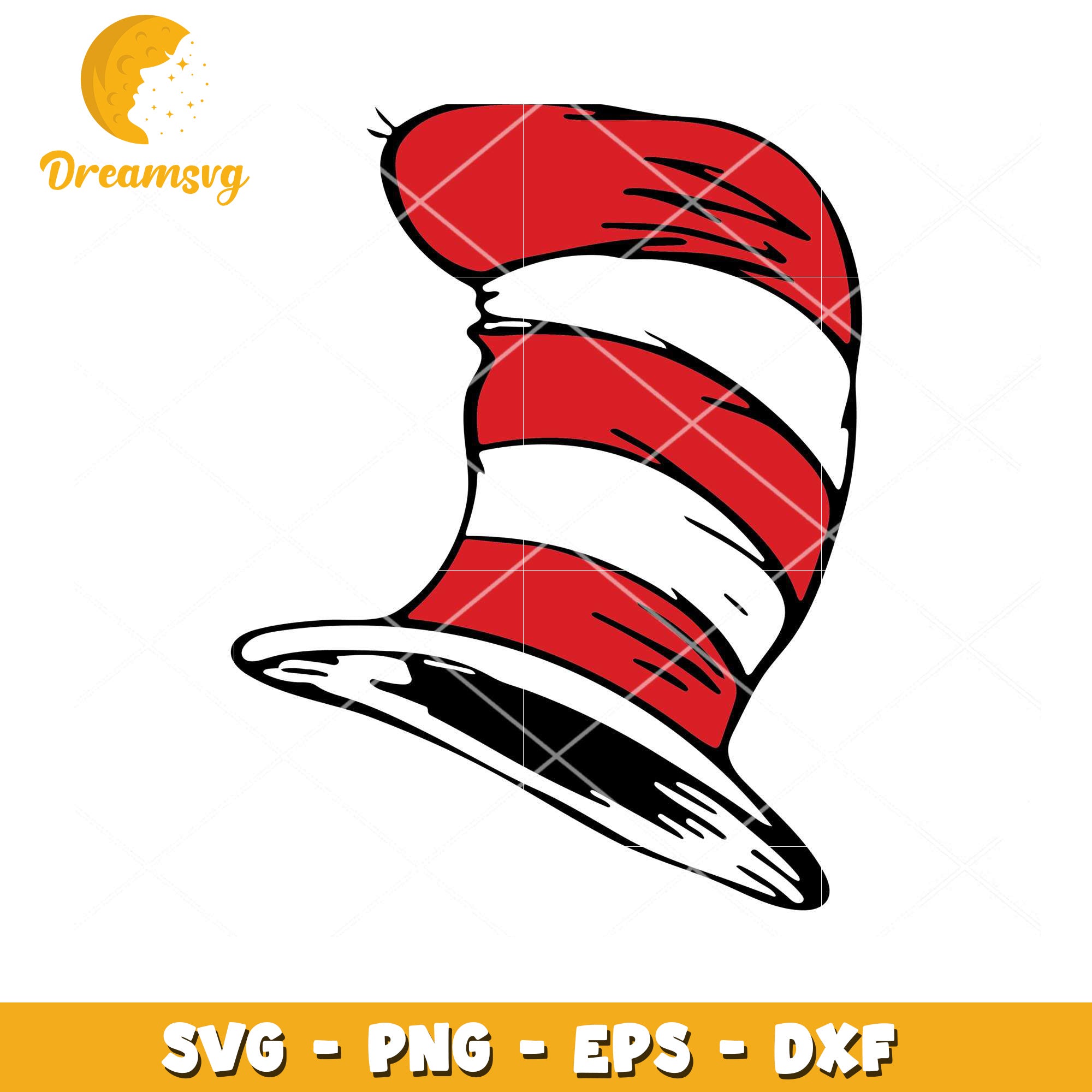 Cat in the Hat Red and White Hat SVG Download for Crafting Fun ...