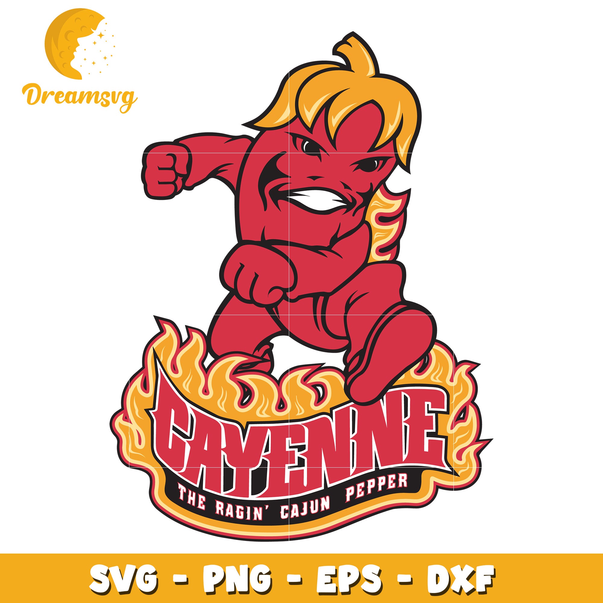 Cayenne Pepper Svg Ragin Cajun Character Design for Crafts – DreamSVG Store