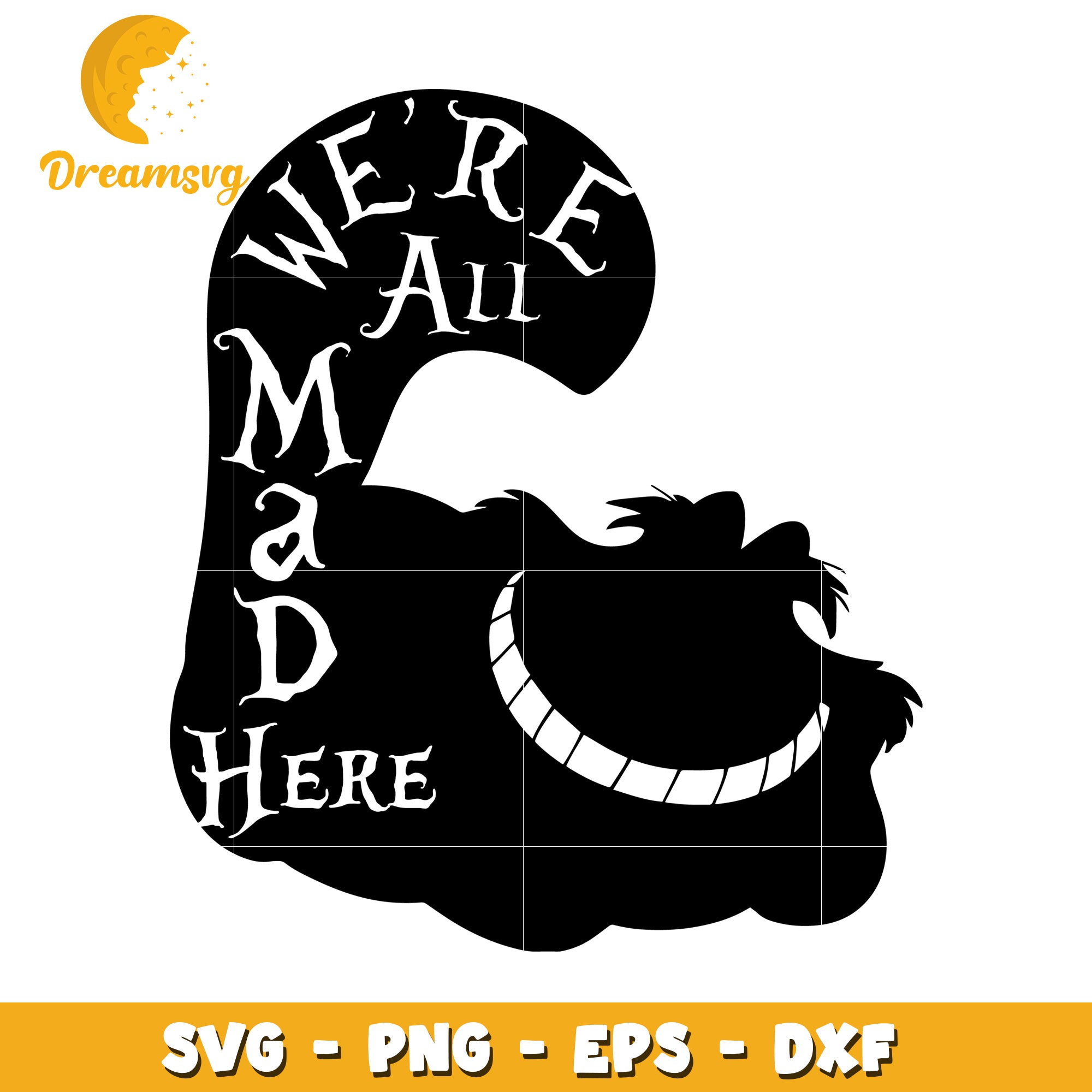 Cheshire Cat SVG PNG EPS DXF Files – DreamSVG Store