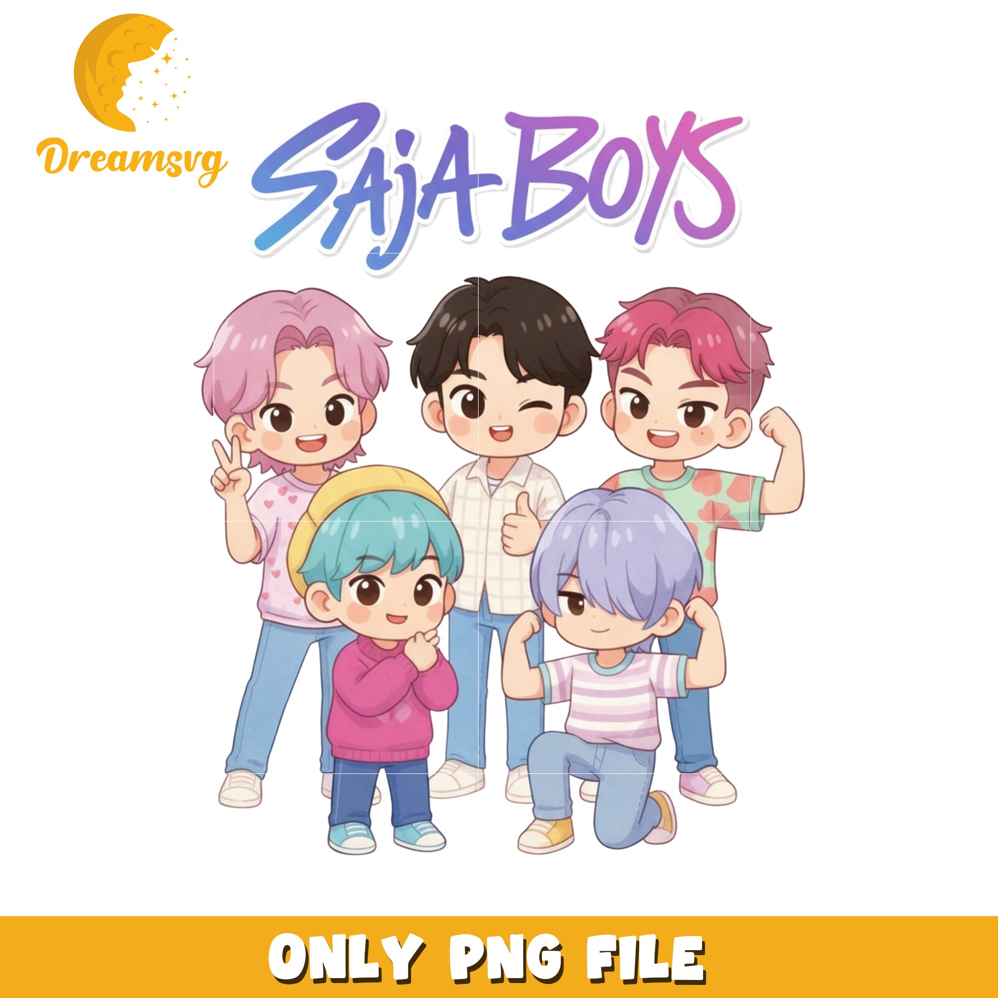 Chibi saja boys png, demon vibes png, kpop core png – DreamSVG Store