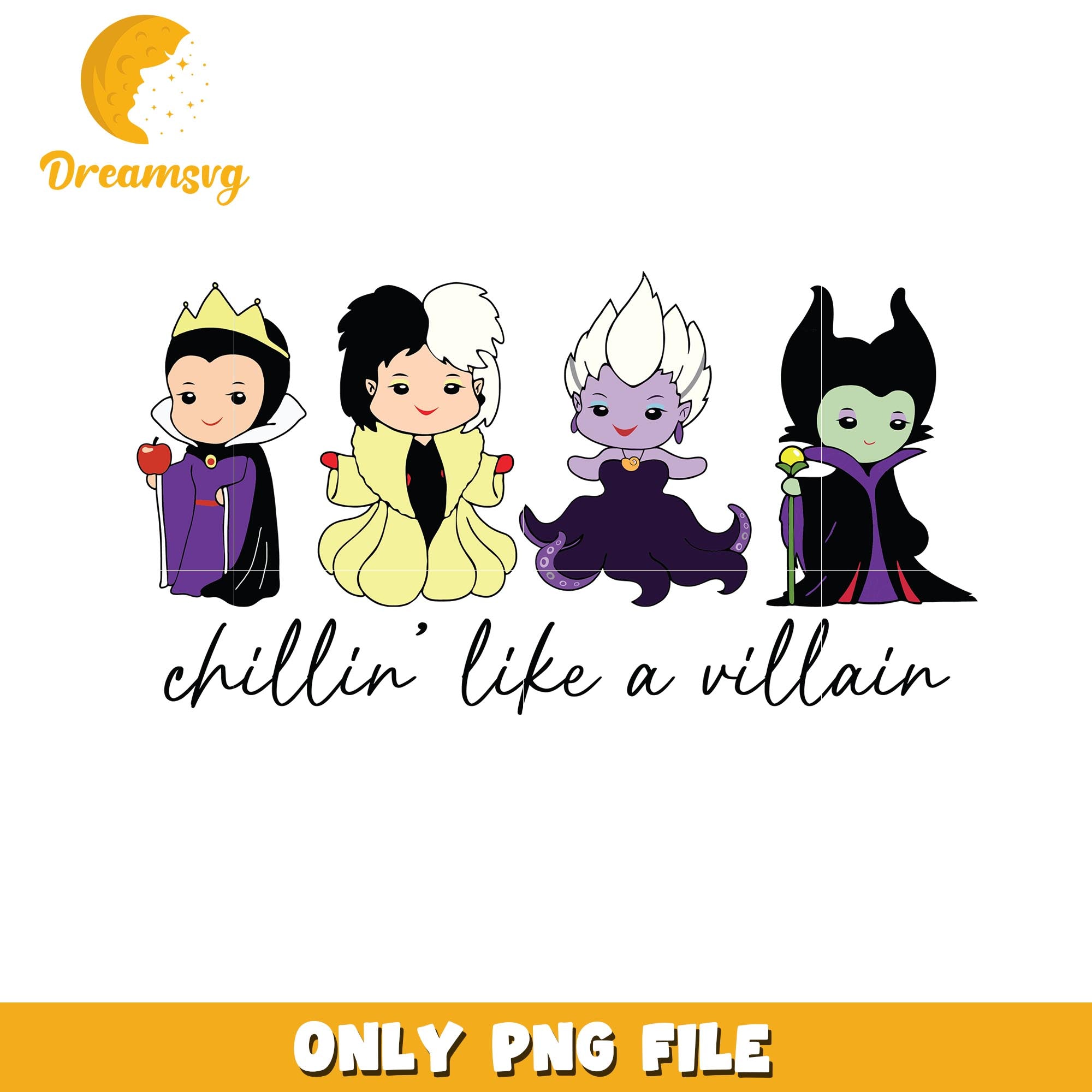 Chillin like a villain, Disney chibi villains witches png – DreamSVG Store