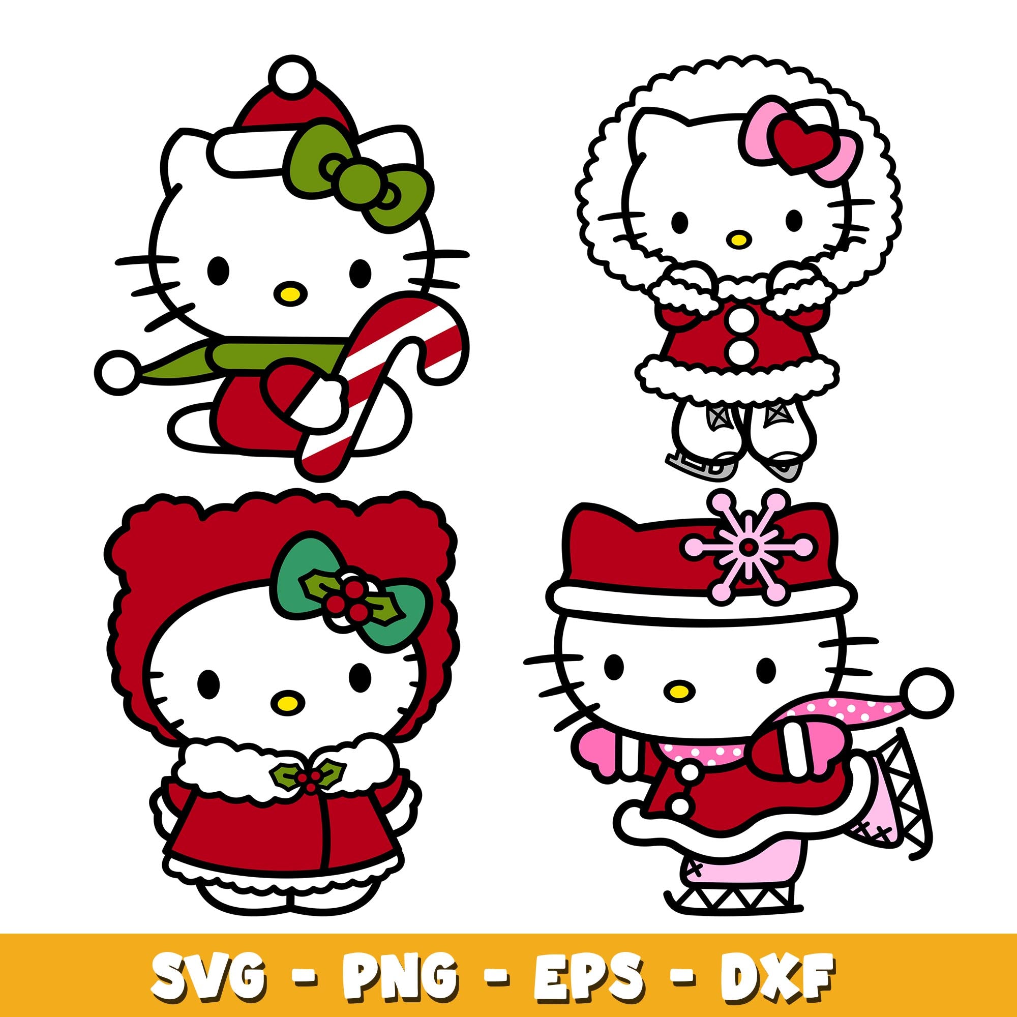 Hello Kitty Ovalery Christmas svg, Hello Kitty bundle svg, Cartoon svg ...