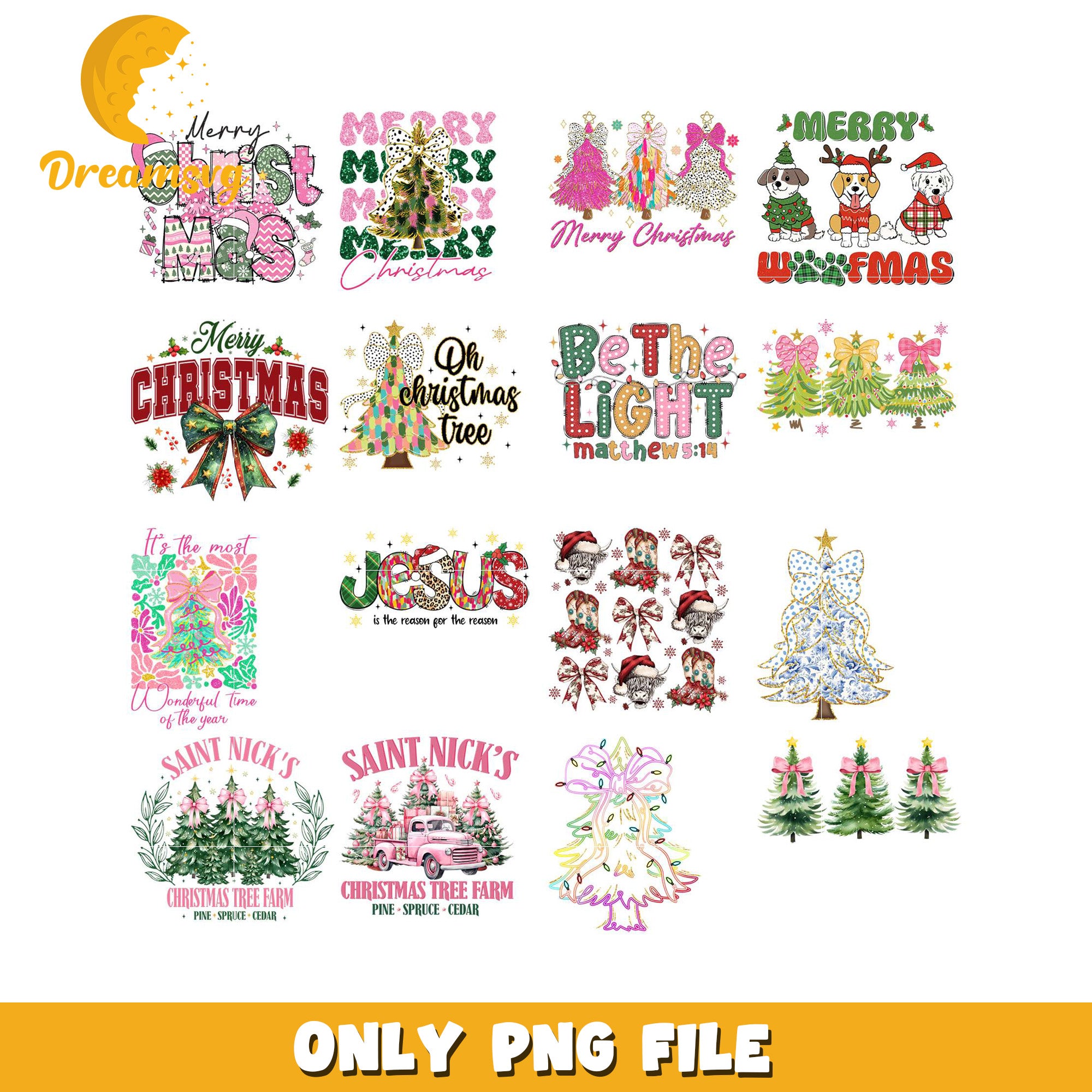Christmas PNG Bundle 12 Designs – DreamSVG Store