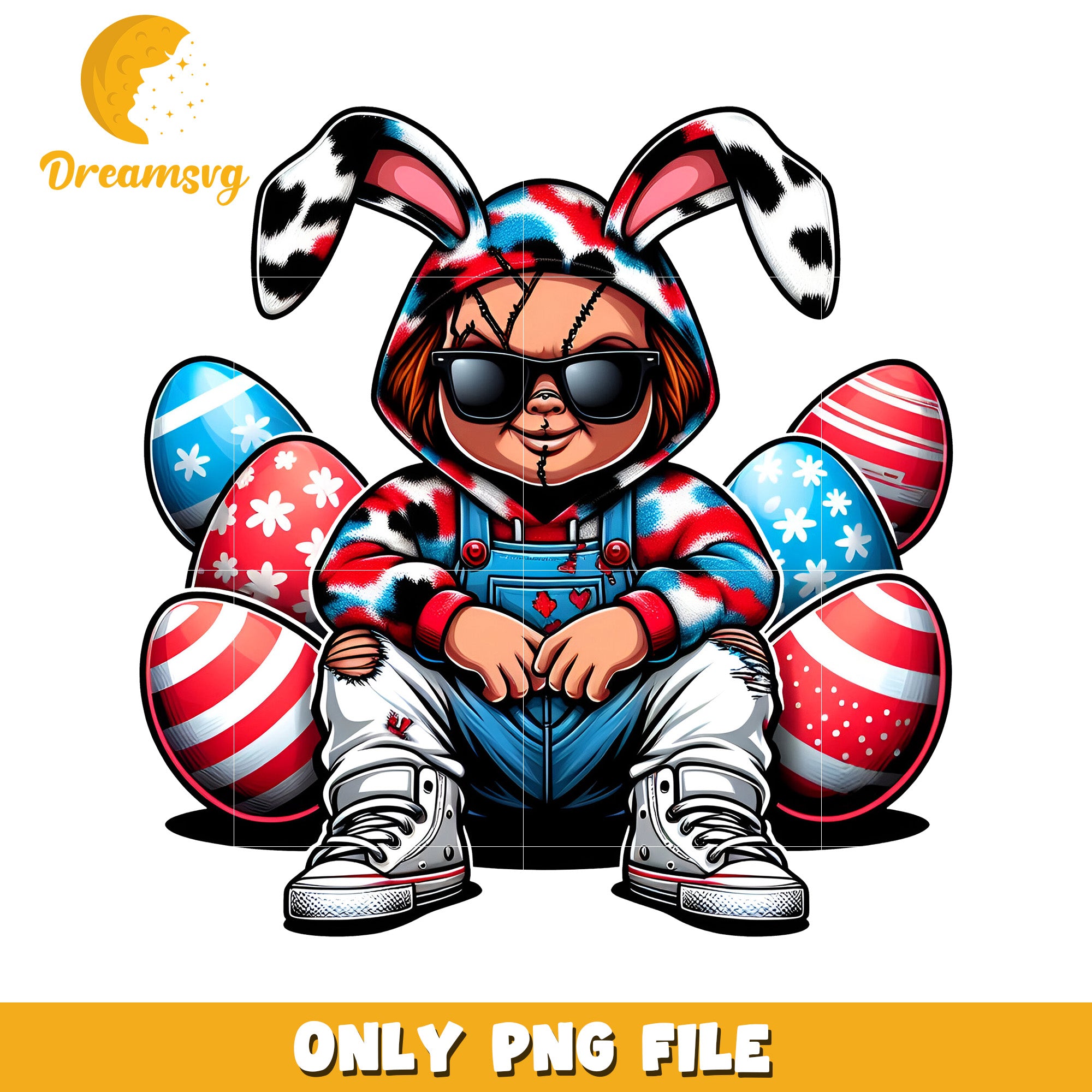 Chucky Easter Bunny PNG Patriotic Holiday Design – DreamSVG Store