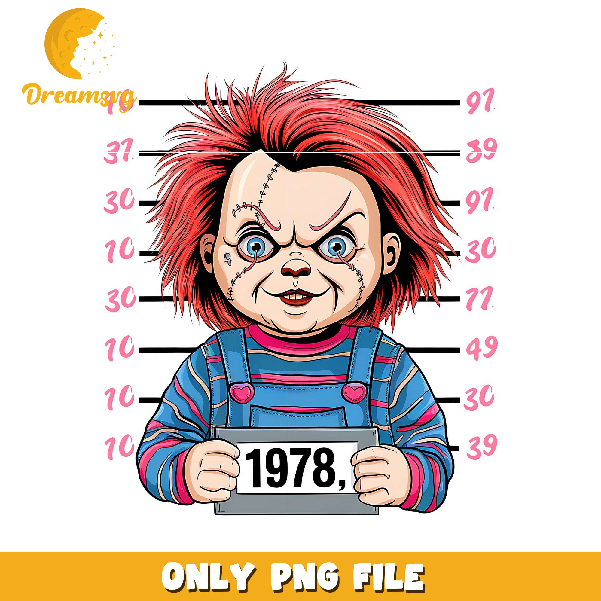 Chucky PNG Mugshot 1978 – DreamSVG Store