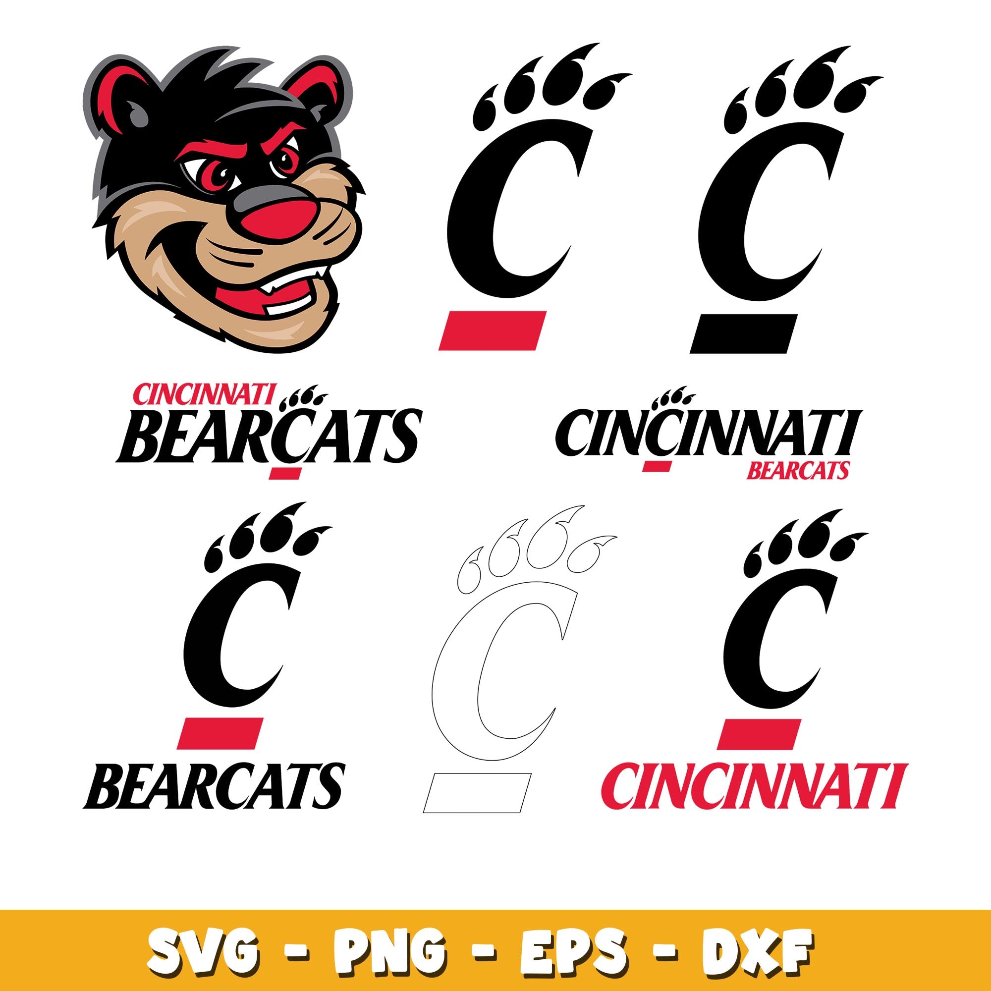 Cincinnati Bearcats Bundle svg, Cincinnati Bearcats logo svg, ncaa svg ...