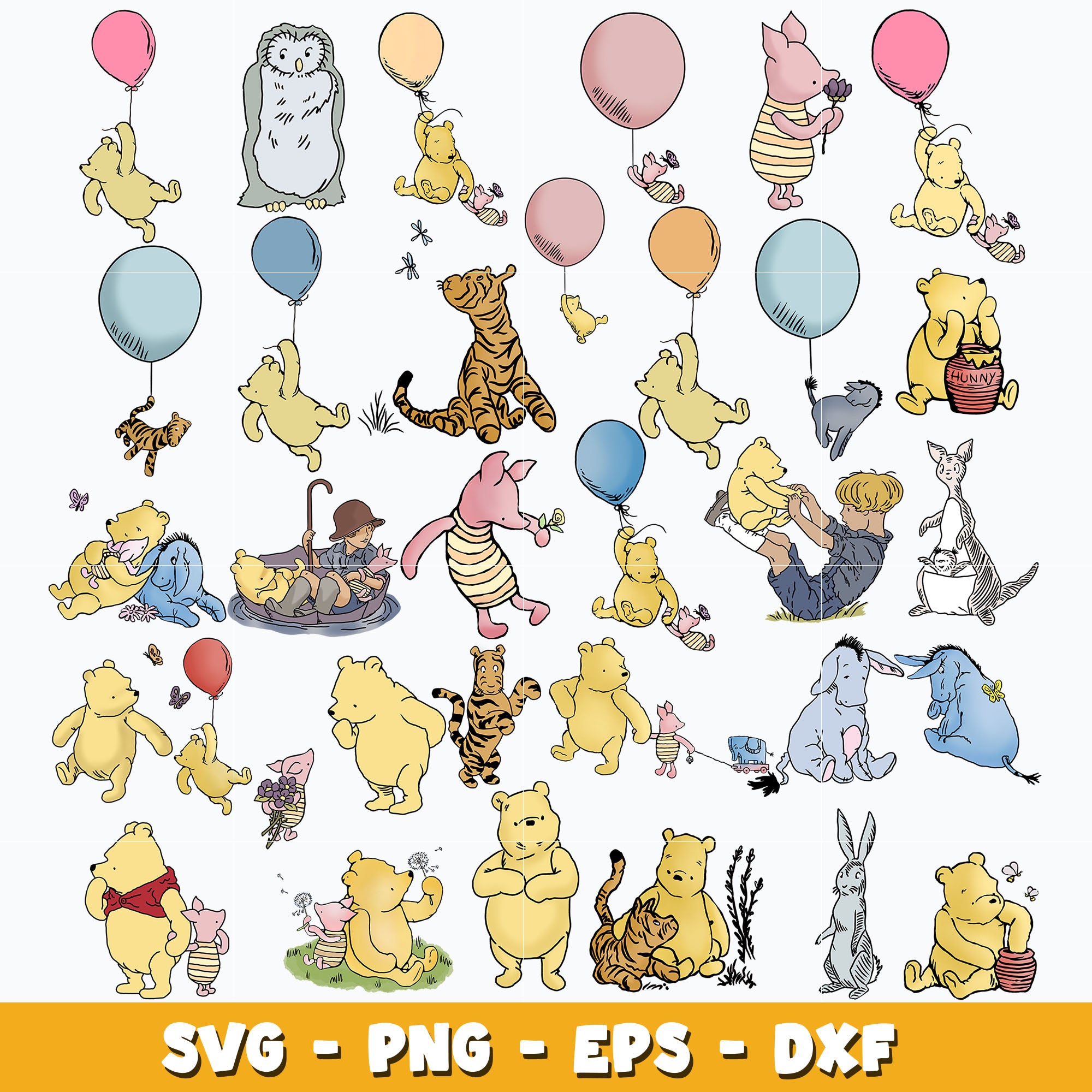 Winnie the pooh bundle svg, Winnie the pooh svg, Disney cartoon svg, D ...
