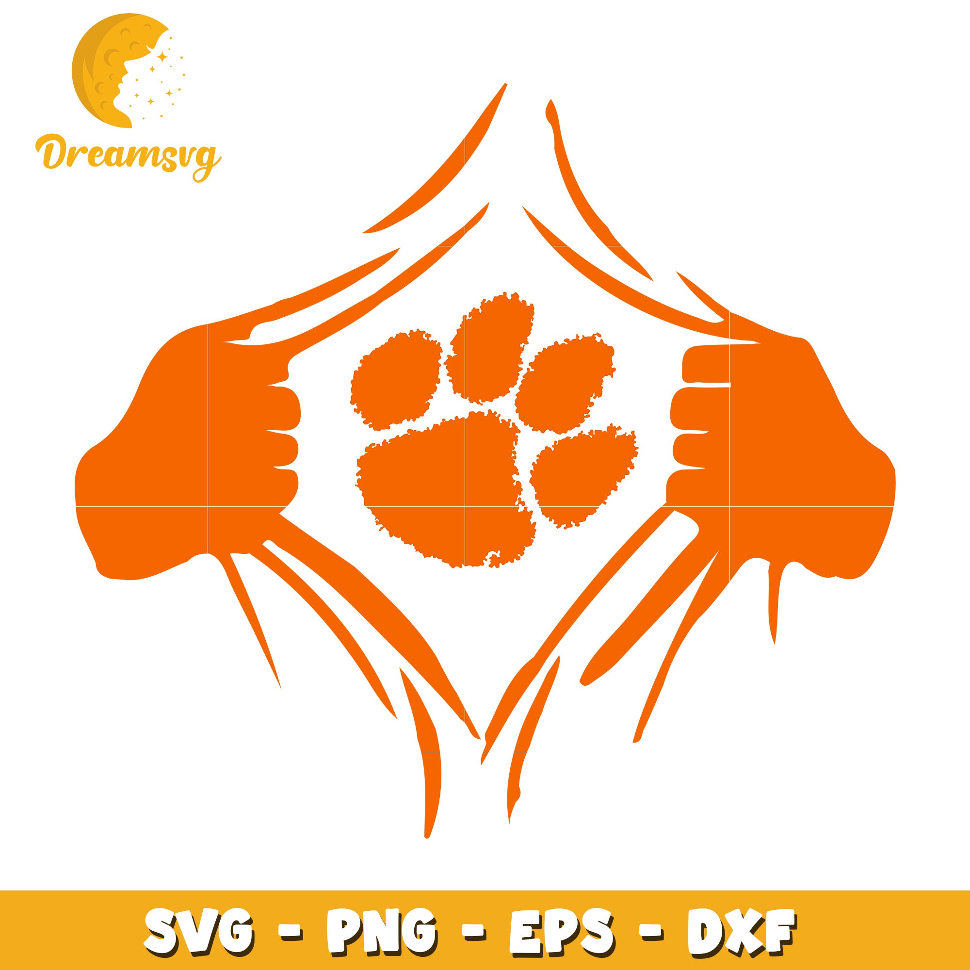 Clemson Paw SVG PNG EPS DXF Cut File – DreamSVG Store